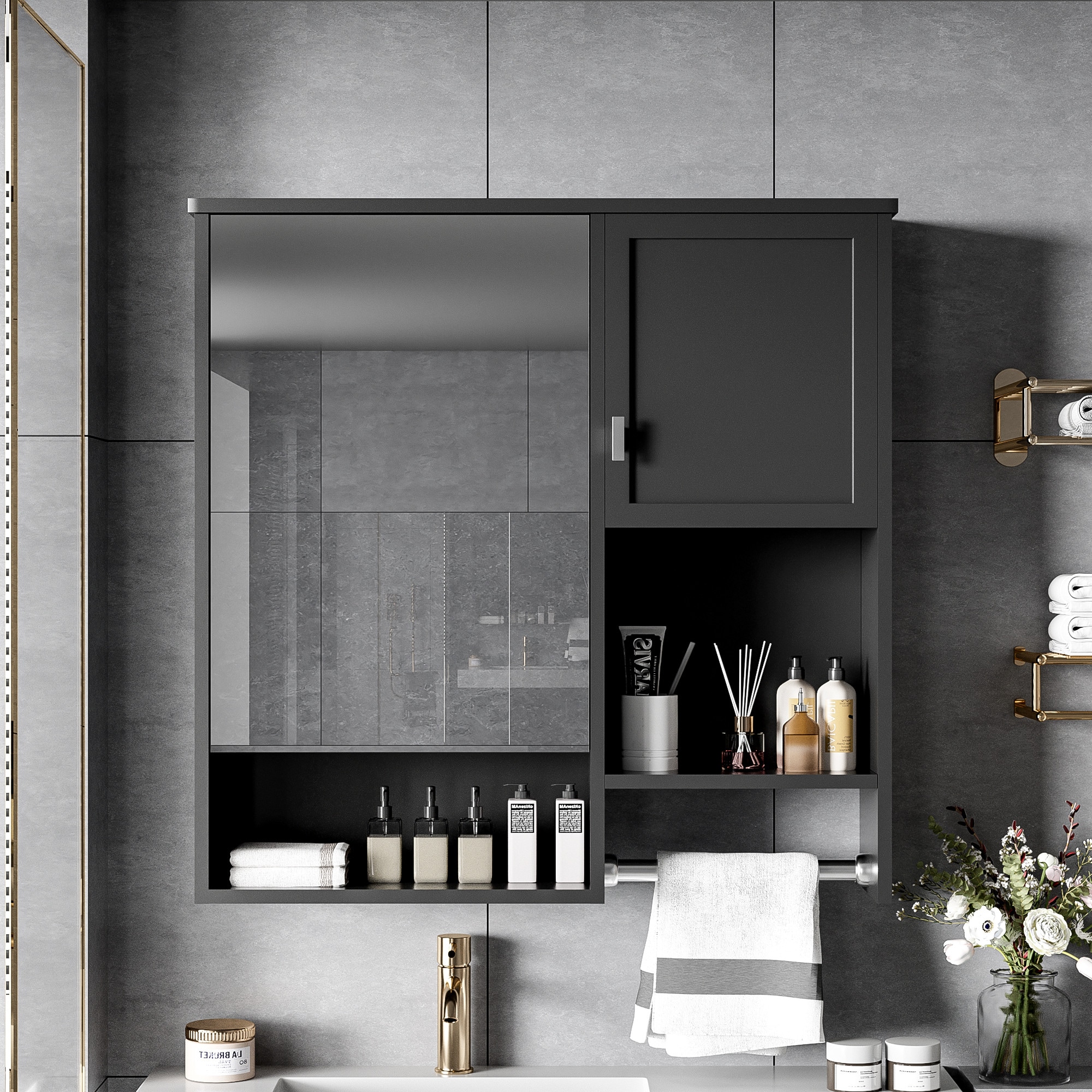 Wooakway 29x28 Inch Modern Wall Mounted Bathroom Medicine Cabinet ...