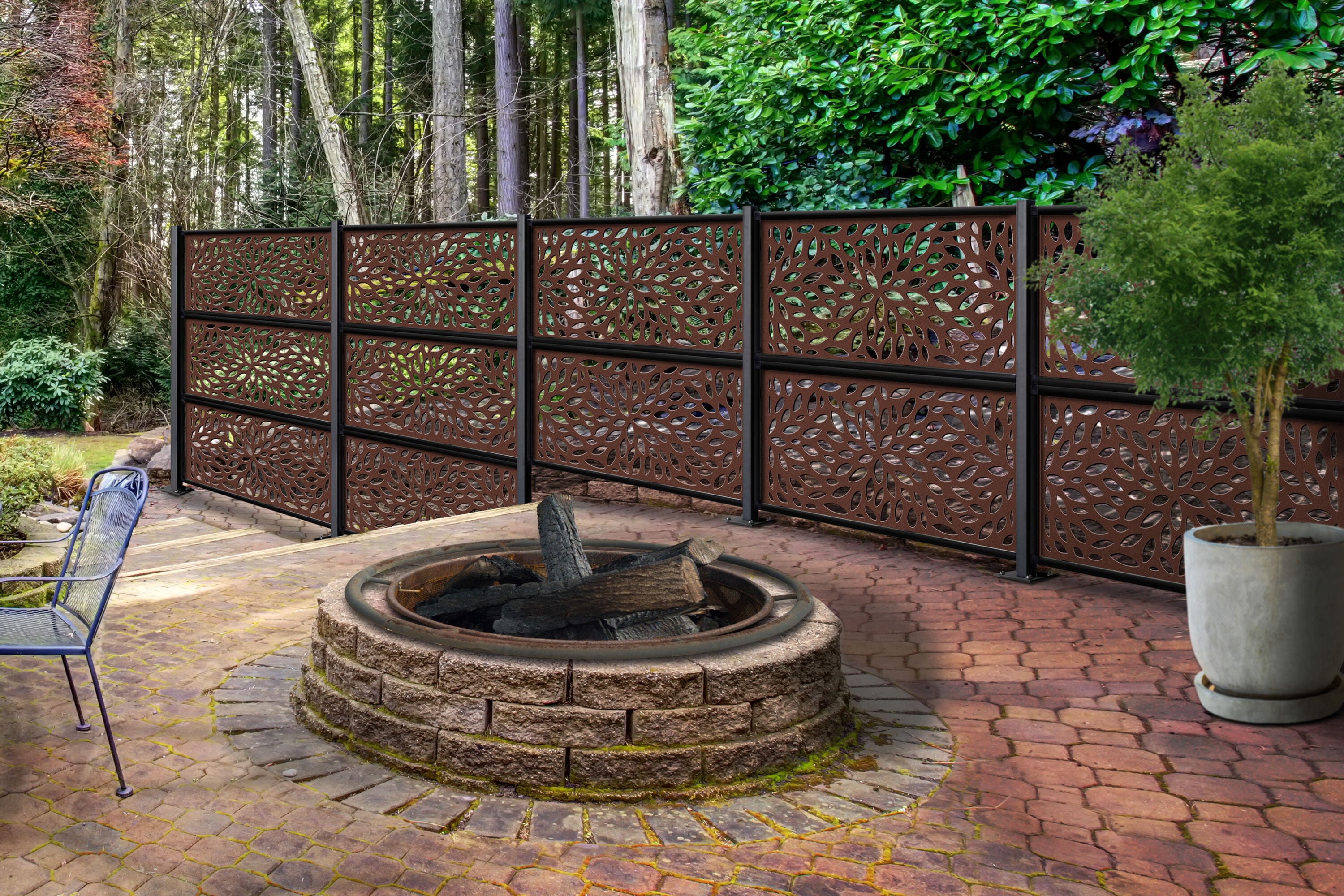 OUTDECO Above Ground Fence Post with Welded Base Plate Black Galvanized ...