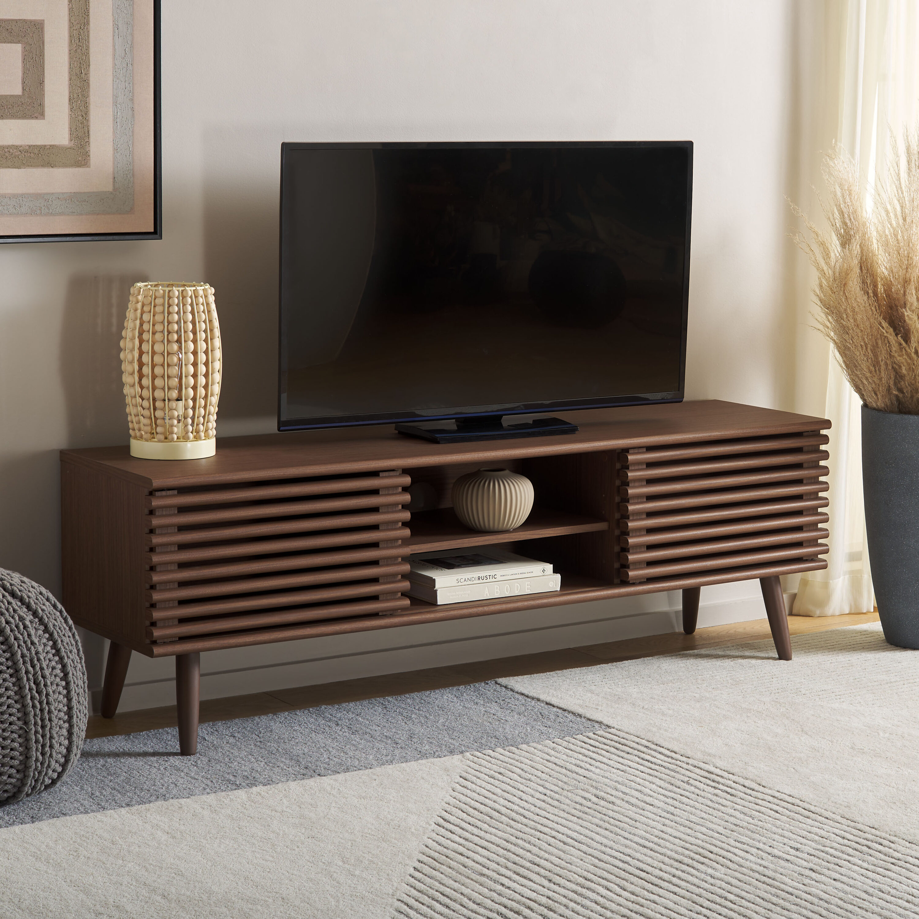 Safavieh Averi Dark Walnut Mid-century Particleboard Media Cabinet in ...