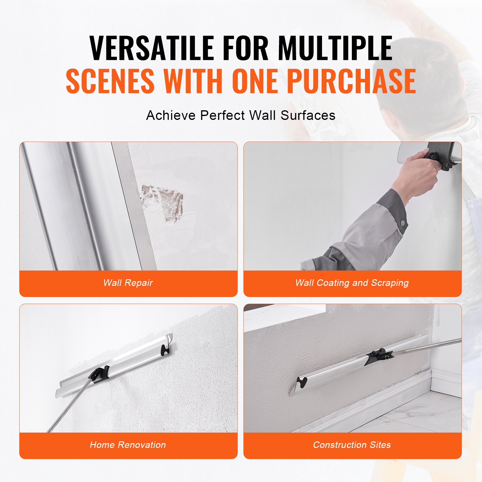 VEVOR Drywall Skimming Kit Handle + Fixator Smoothing Knife Accessory ...