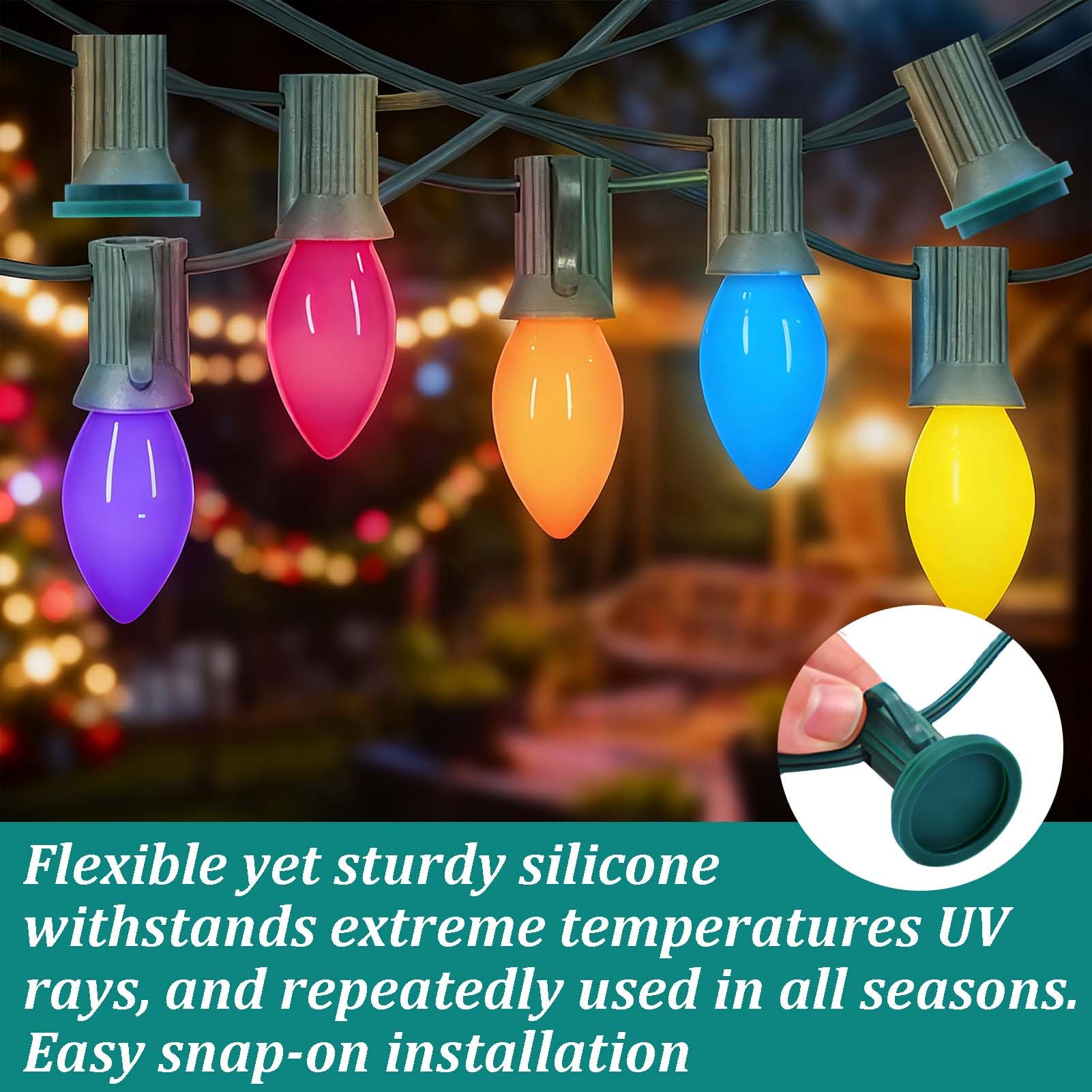 AOIZGMY 120 pcs Christmas Light Socket Cover Safety Plug for C7 C9 ...