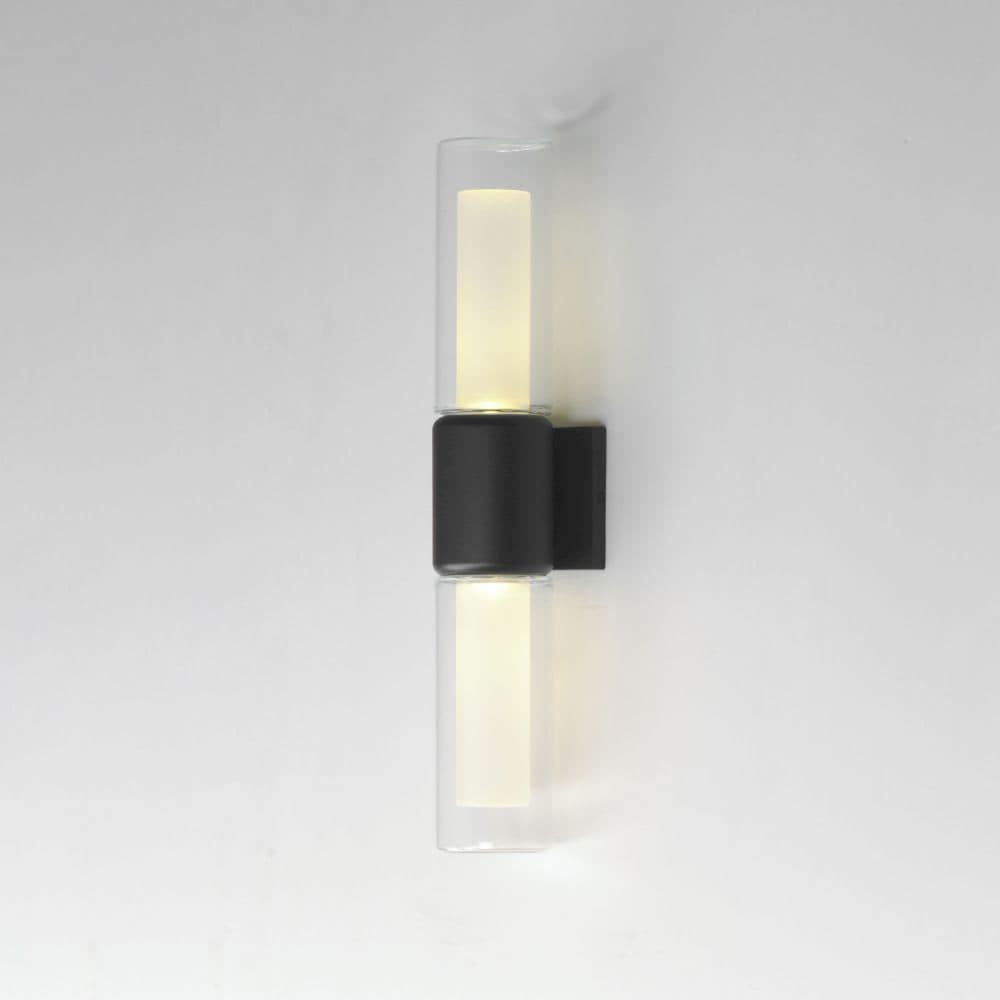 ET2 Dram 2-Light Modern / Transitional Black Led Outdoor Wall Light in ...