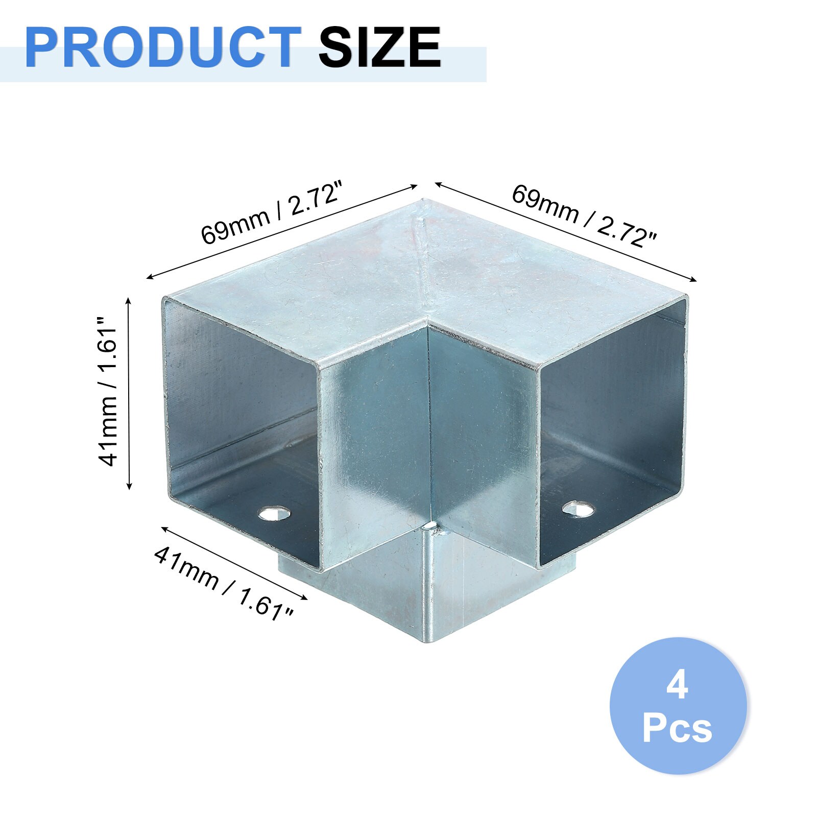 Unique Bargains 3-Way Gazebo Brackets Kit Right Angle Corner Bracket ...