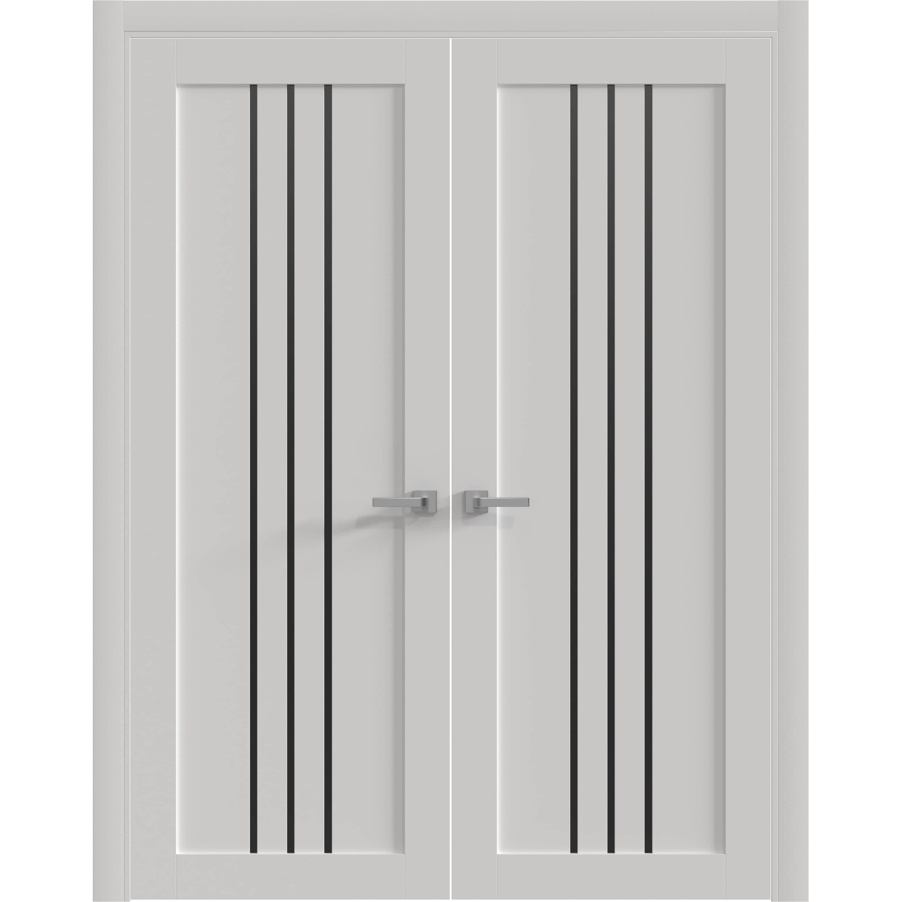 SARTODOORS Interior Door 24 x 80 in - LUNO 4906 White with Black Opaque ...