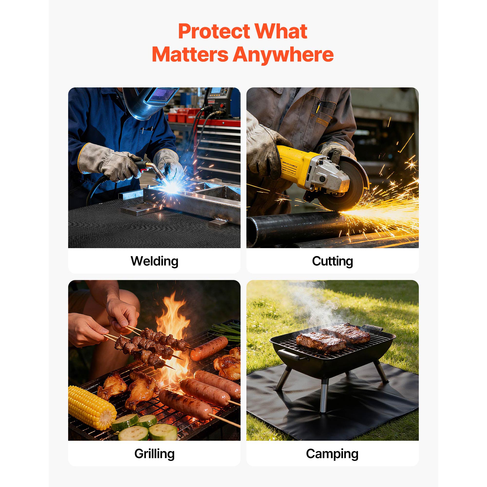 GIVIMO 1800-Degree F 4 by 6-ft Welding Blanket Silicone-Coated ...