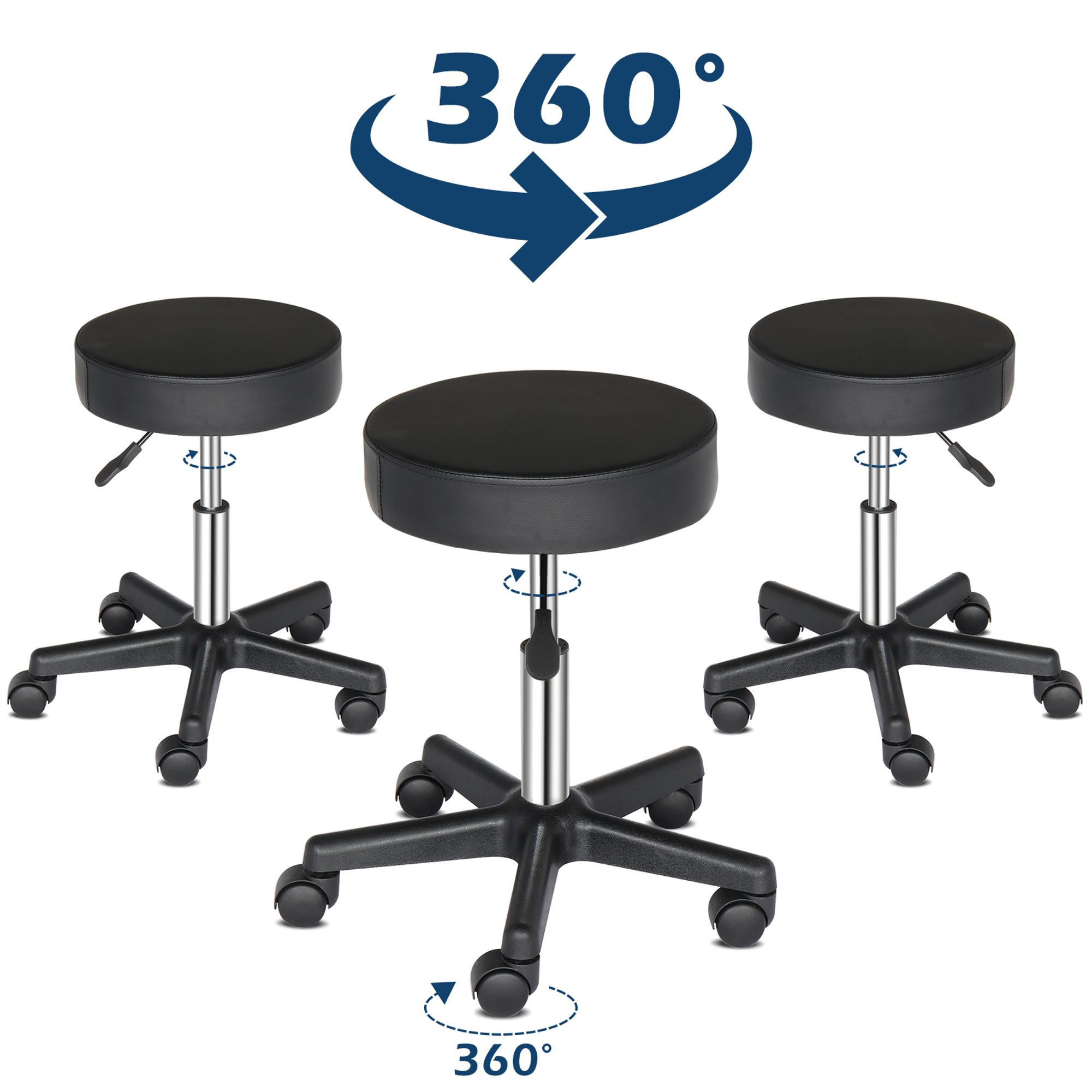 Winado Rolling Hydraulic Salon Stool Height Adjustable Swivel Chair for ...