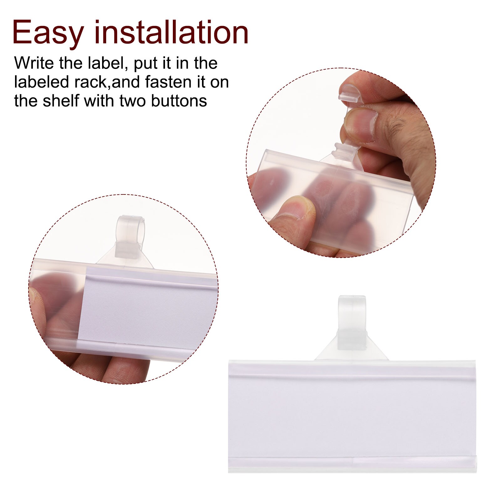 Unique Bargains 25pcs Wire Shelf Label Holder with Label Papers 2 x 1.4 ...