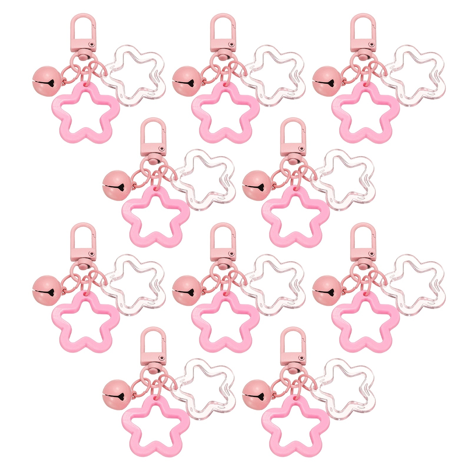 PATIKIL 10pcs Star Keychain Cute Keychain Charms Bulk Stars Bell Bag ...