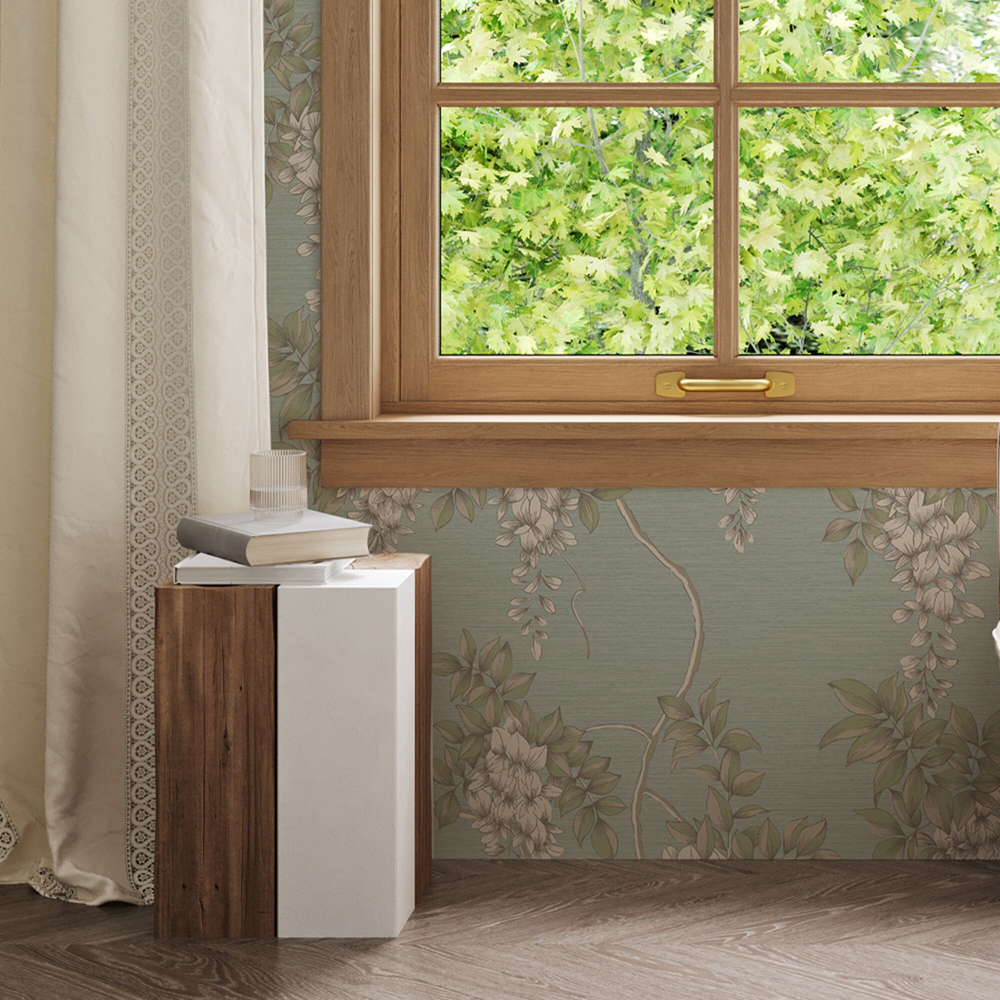 Graham & Brown Wisteria Duck Egg Wallpaper Sample 12013894 at Lowes.com