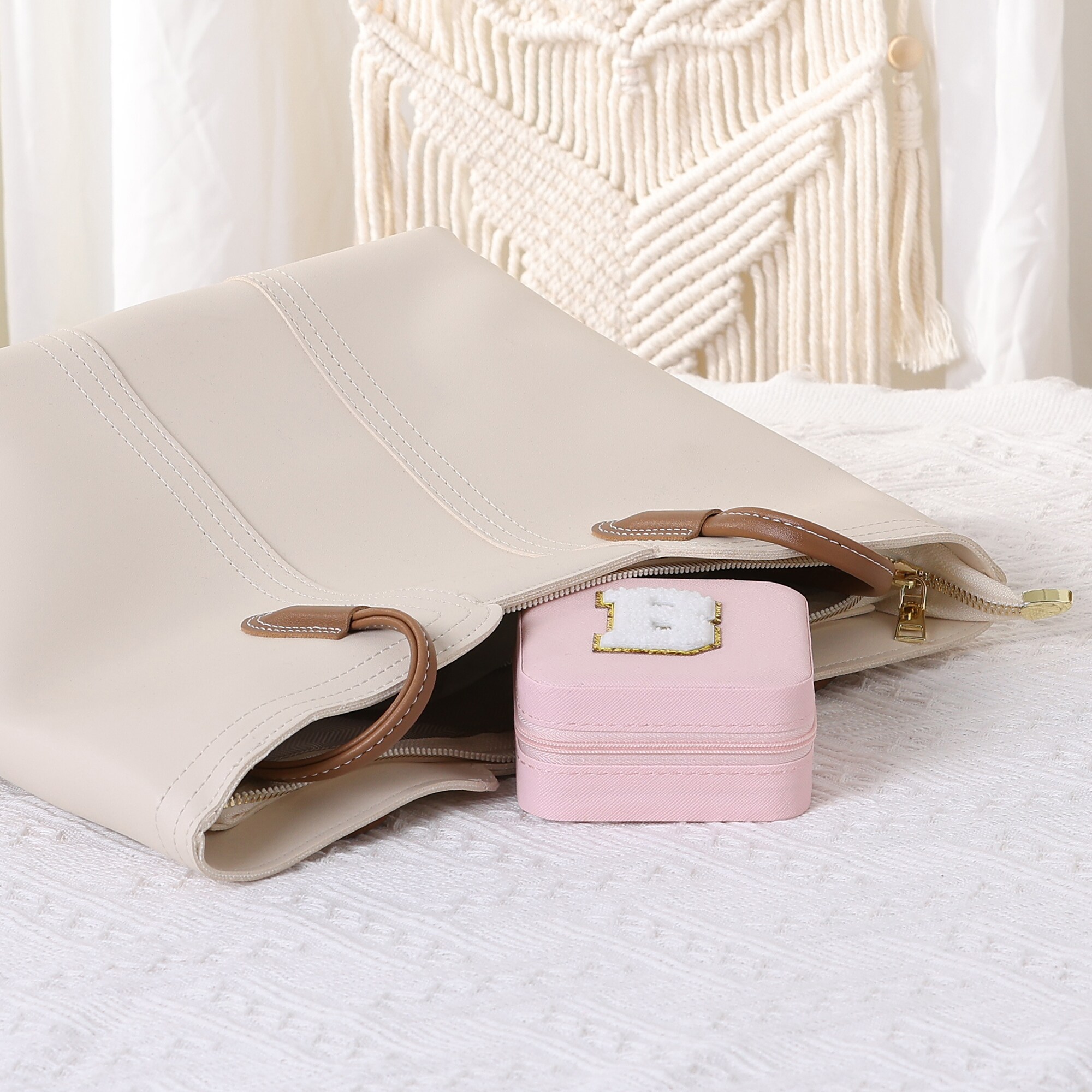 Unique Bargains Travel Jewelry Box with Mirror for Women Girls Gifts ...