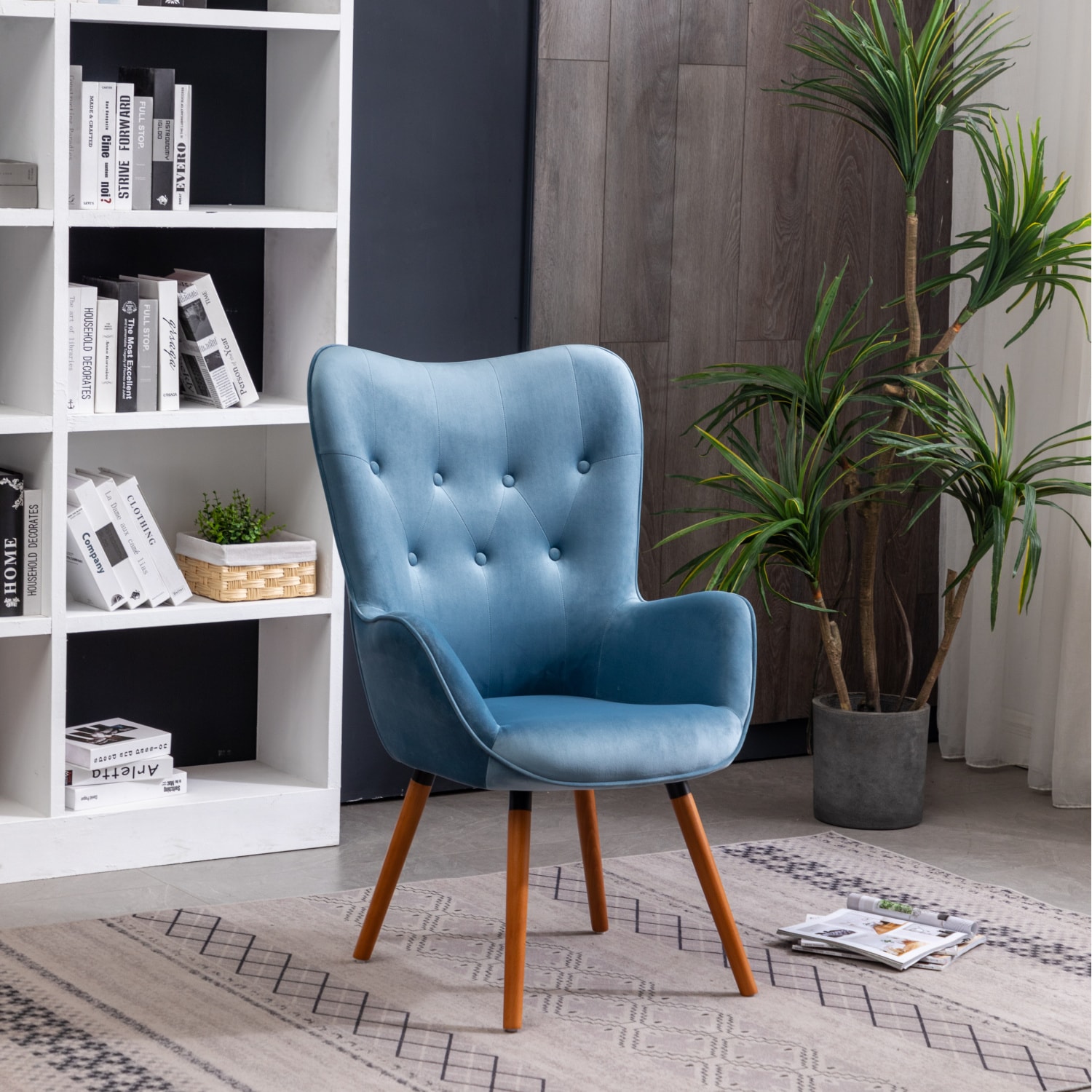 Streamdale Furniture Streamdale Contemporary Silky Velvet Tufted Button ...