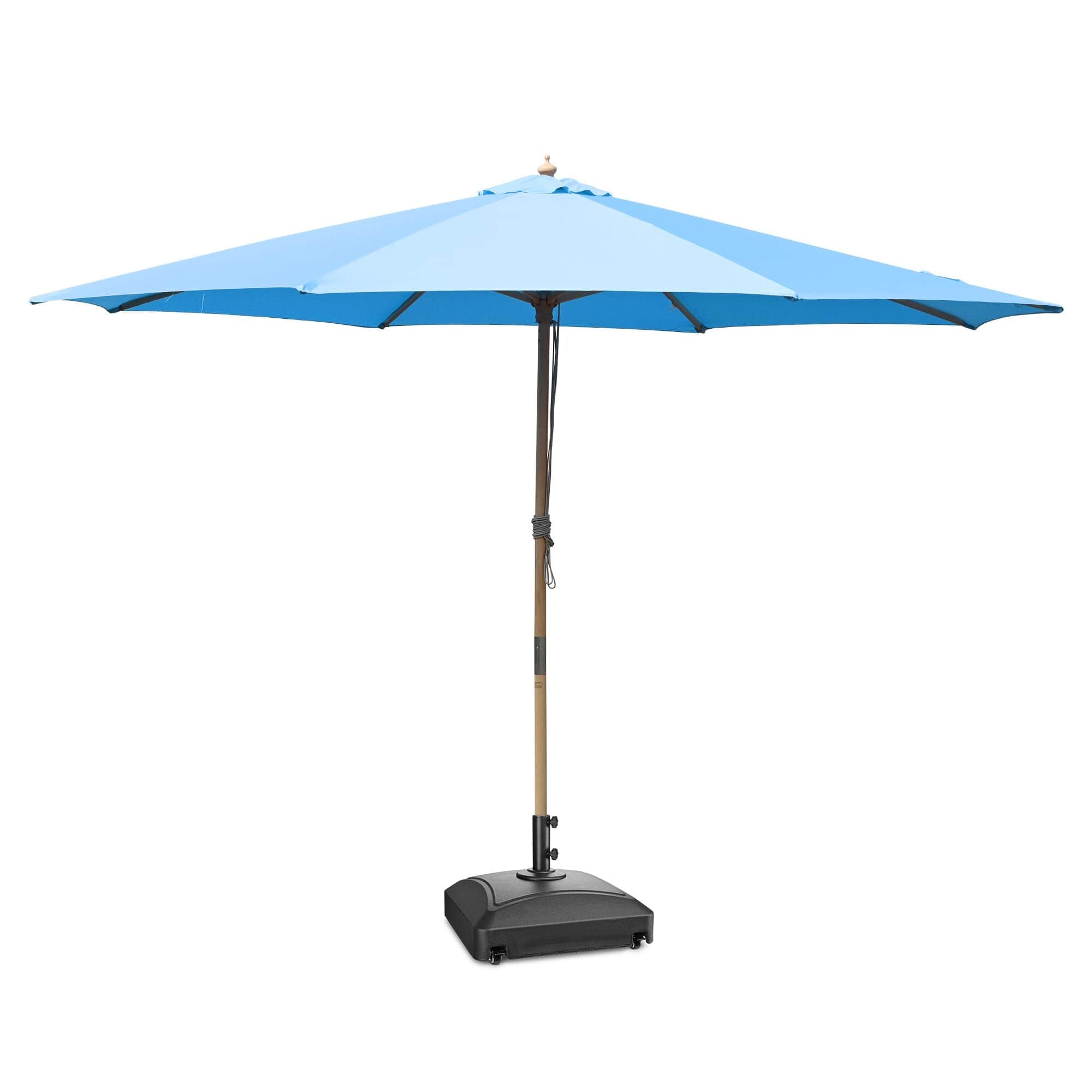 Yescom 13 FT Outdoor Wood Patio Umbrella with Base Wheels for Deck in ...
