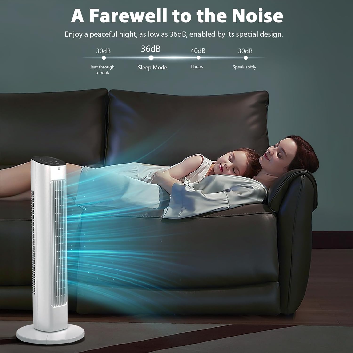 Antarctic Star Quiet Cooling Floor Fan with Remote Control Tower Fan in ...