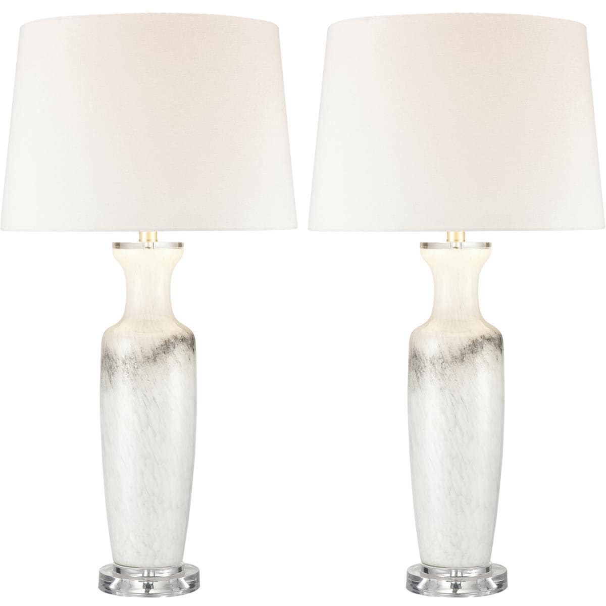 Atlas Lighting and Home PL11027-WHS Abilene Table Lamp White with Clear ...