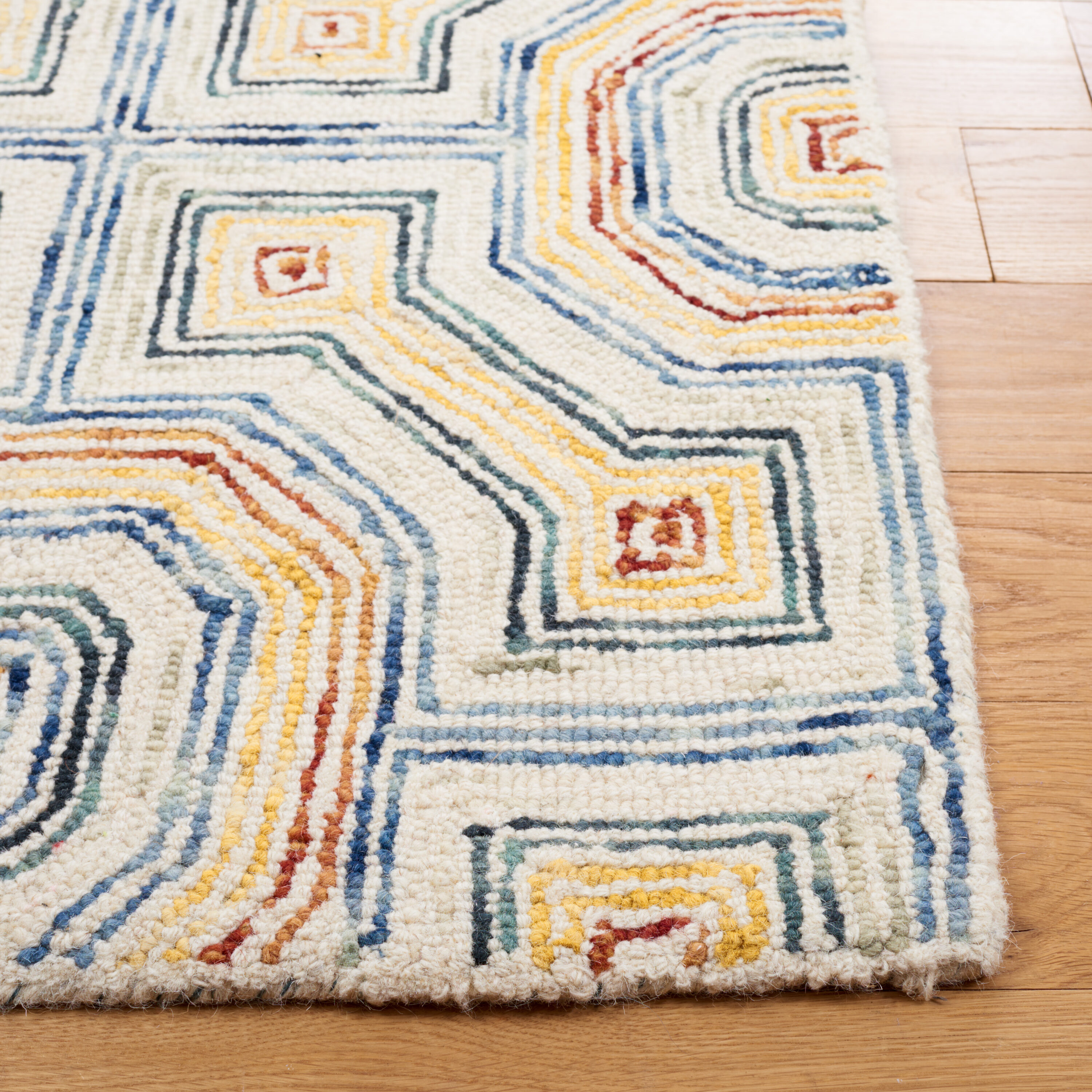 Safavieh Aspen 9 x 12 (ft) Tufted Wool Ivory/Blue Rectangular Indoor ...