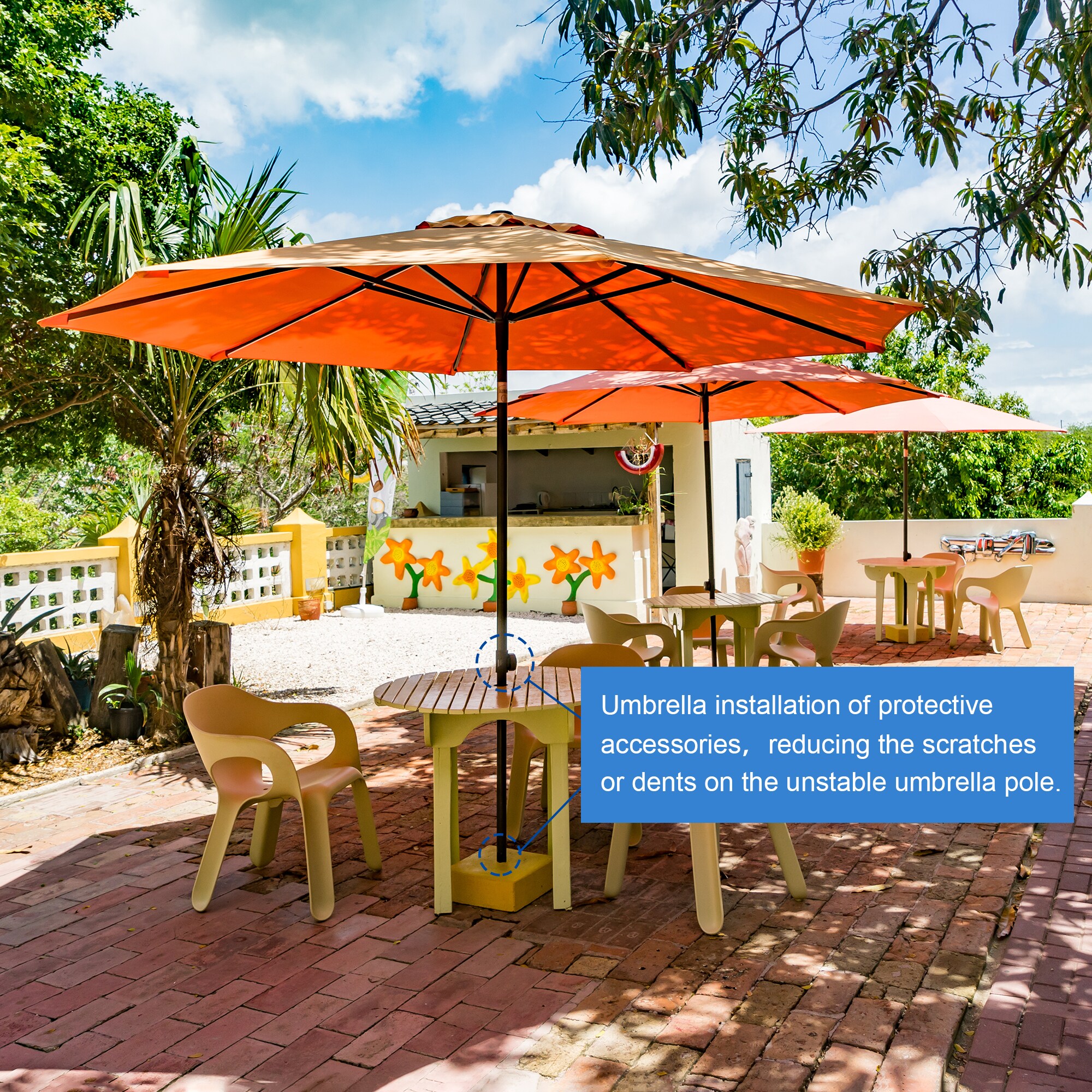 Unique Bargains 2 Inch PVC Standard Size Patio Table Umbrella Hole Ring ...