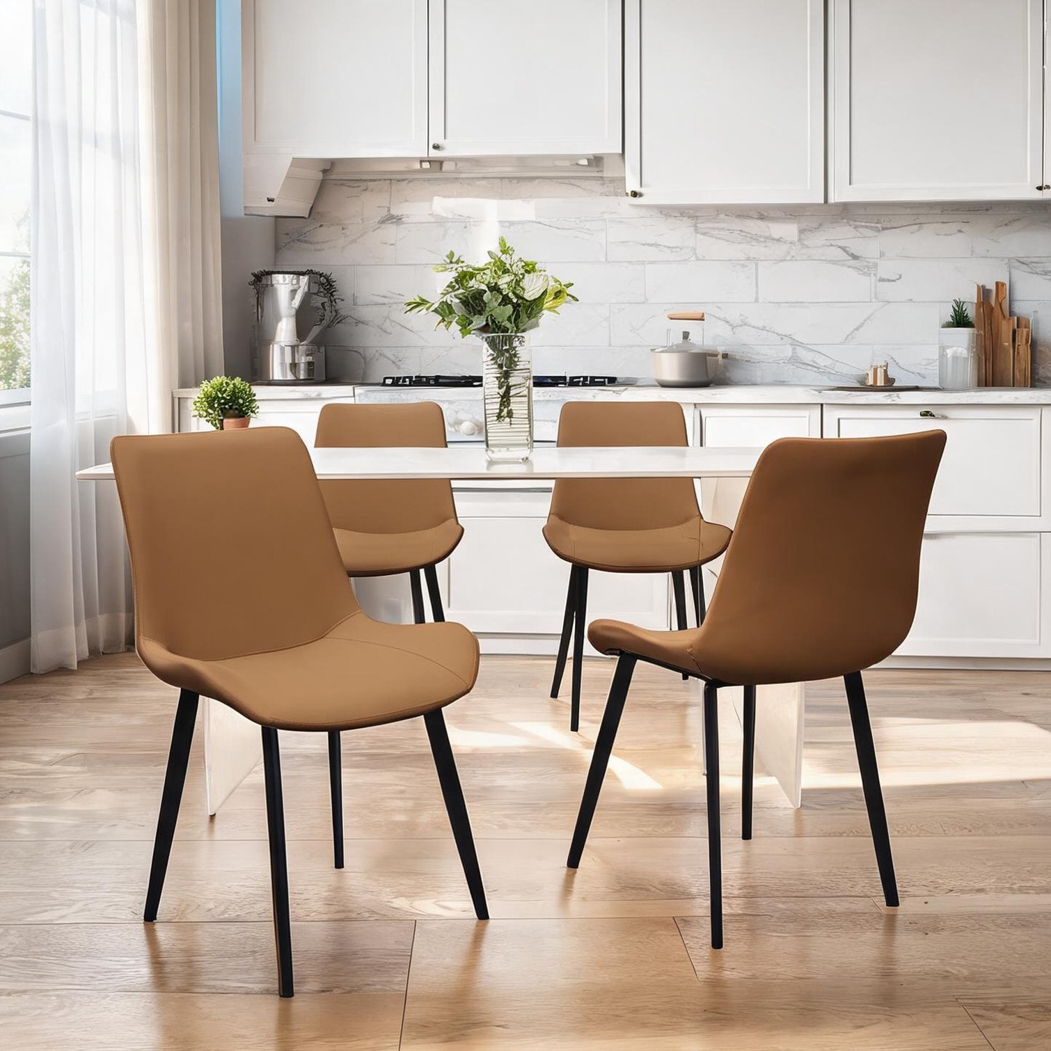 FlowLuxe Kitchen Dining Chair combining 20.1 x 22.8 x 32.7 Metal Frame ...