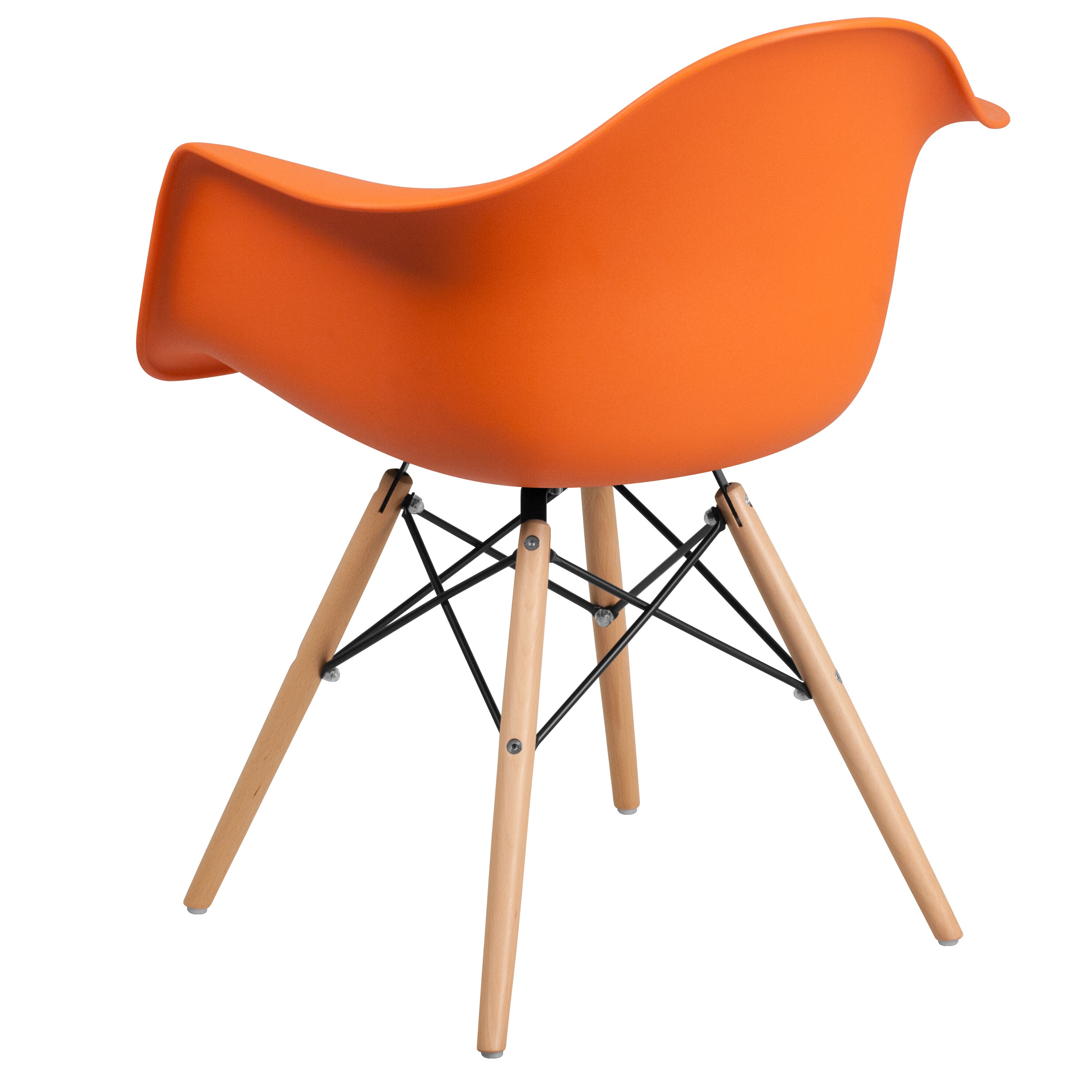 Flash Furniture 2 Pk. Alonza Series Orange Plastic Chair with Wooden ...