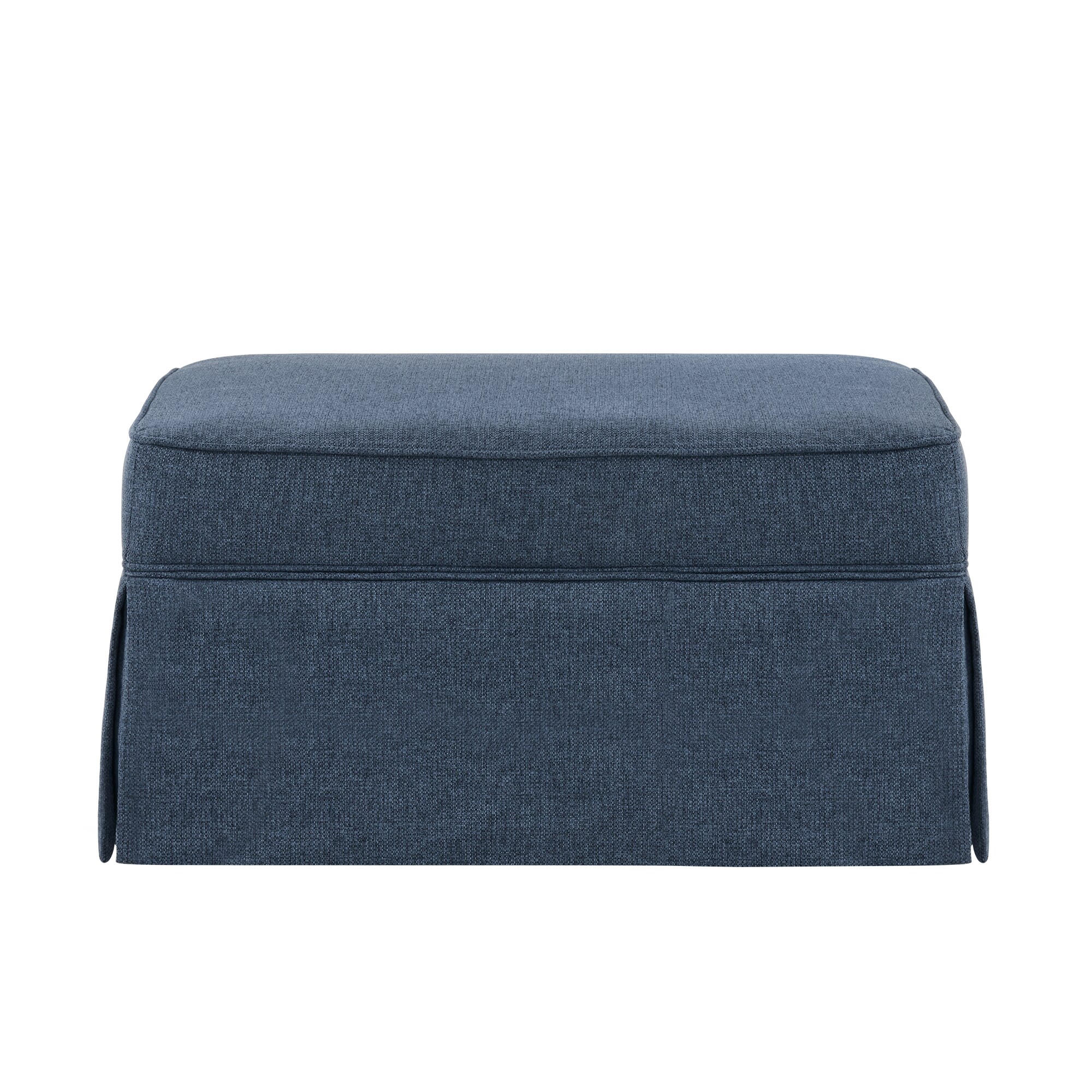 Yurevna Modern Storage Ottoman with Skirt Modern Dark Blue Storage ...