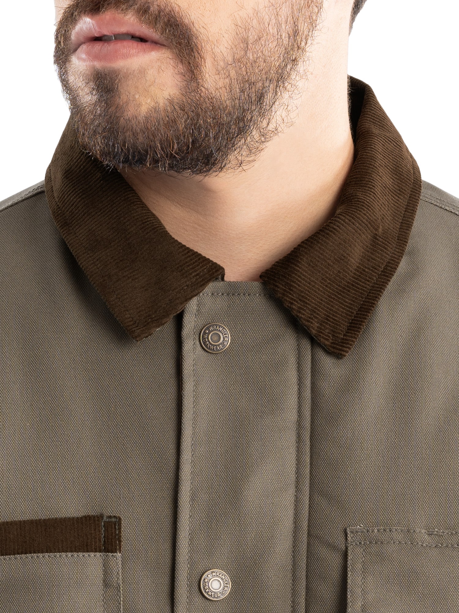 Wrangler Men's CAVIAR/JAVA Corduroy Shirt jacket ( Medium ) in the Work ...
