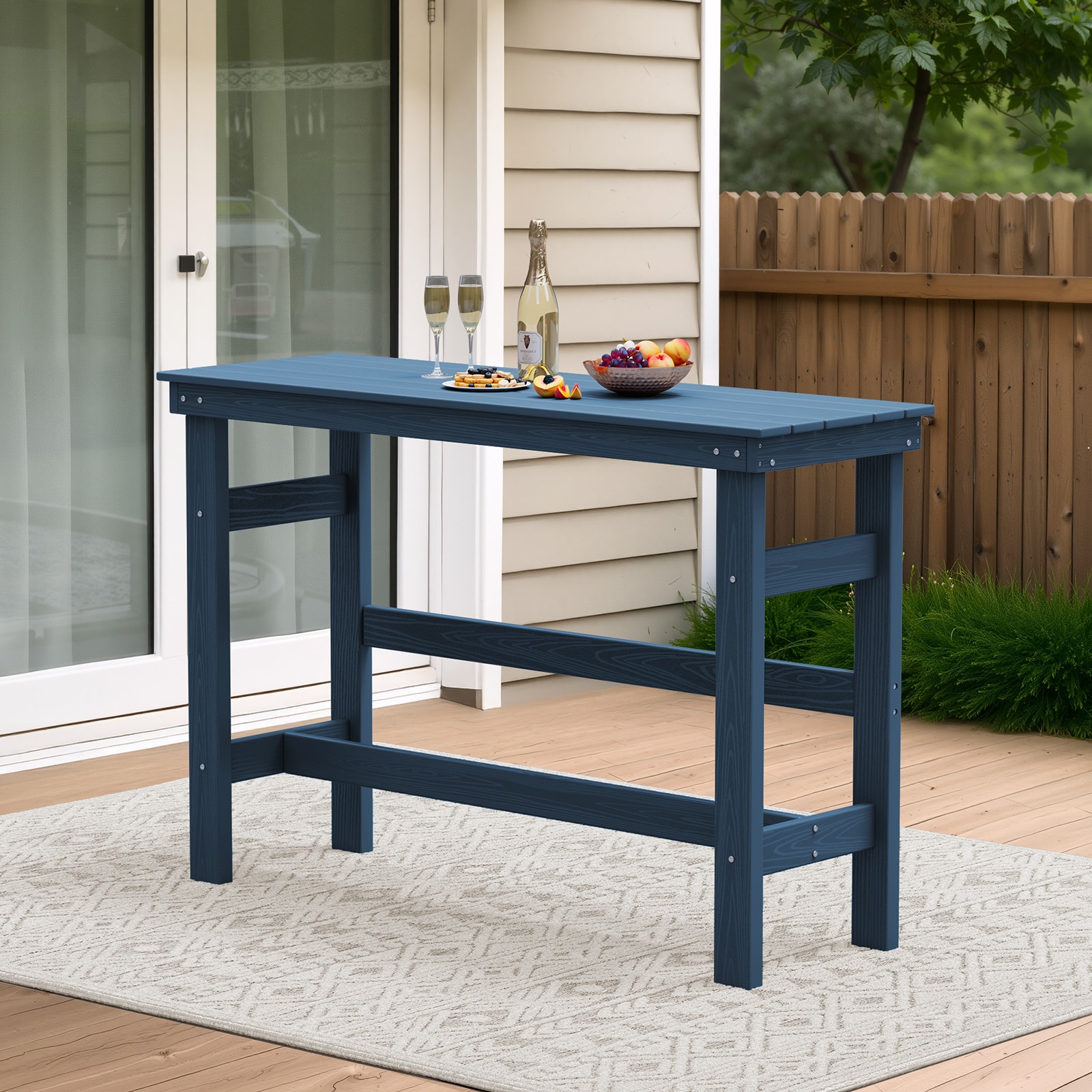 Serwall Outdoor HDPE Bar Height Table Weather Resistant Tall Patio ...