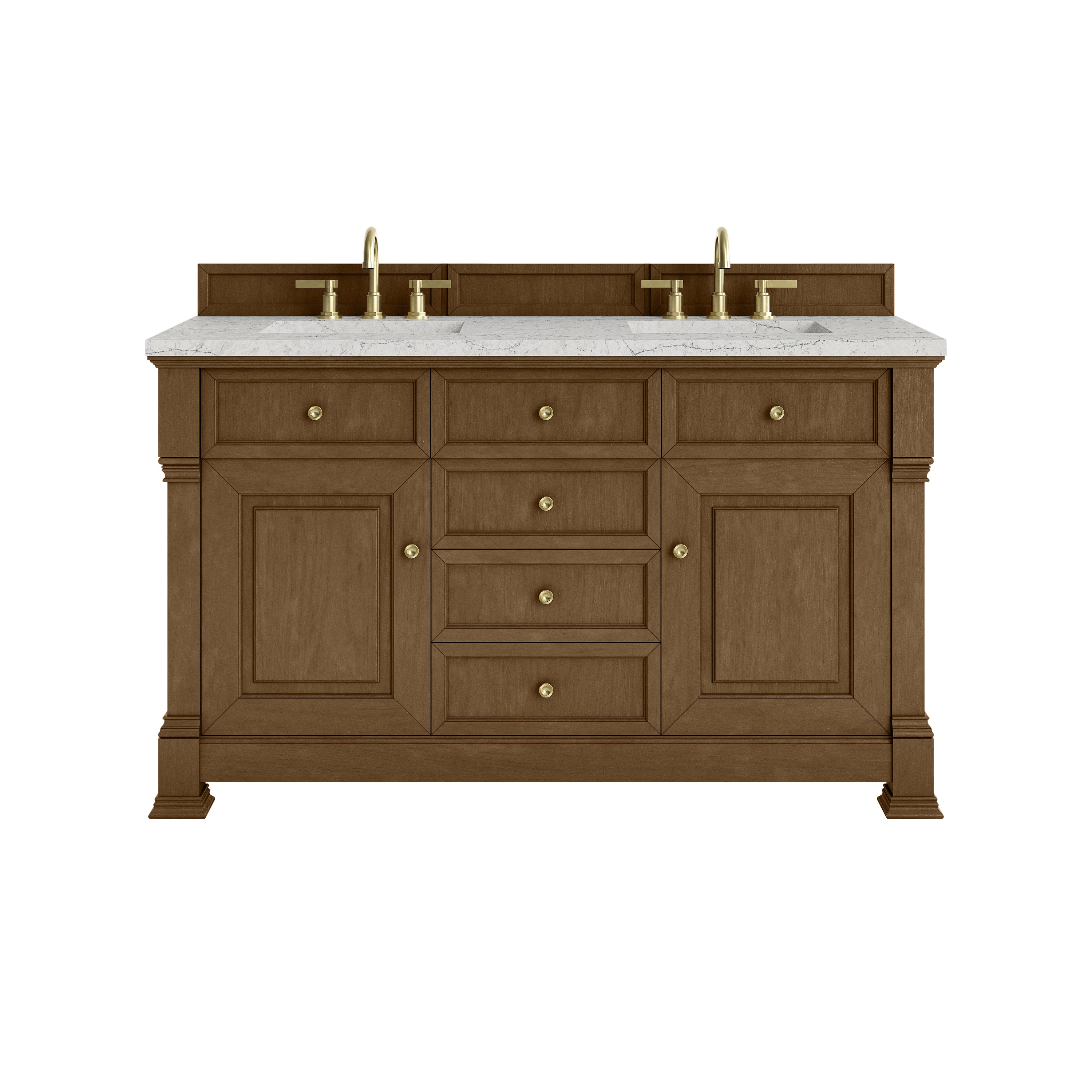 James Martin Vanities Brookfield 60-in Honey Oak Undermount Double Sink ...