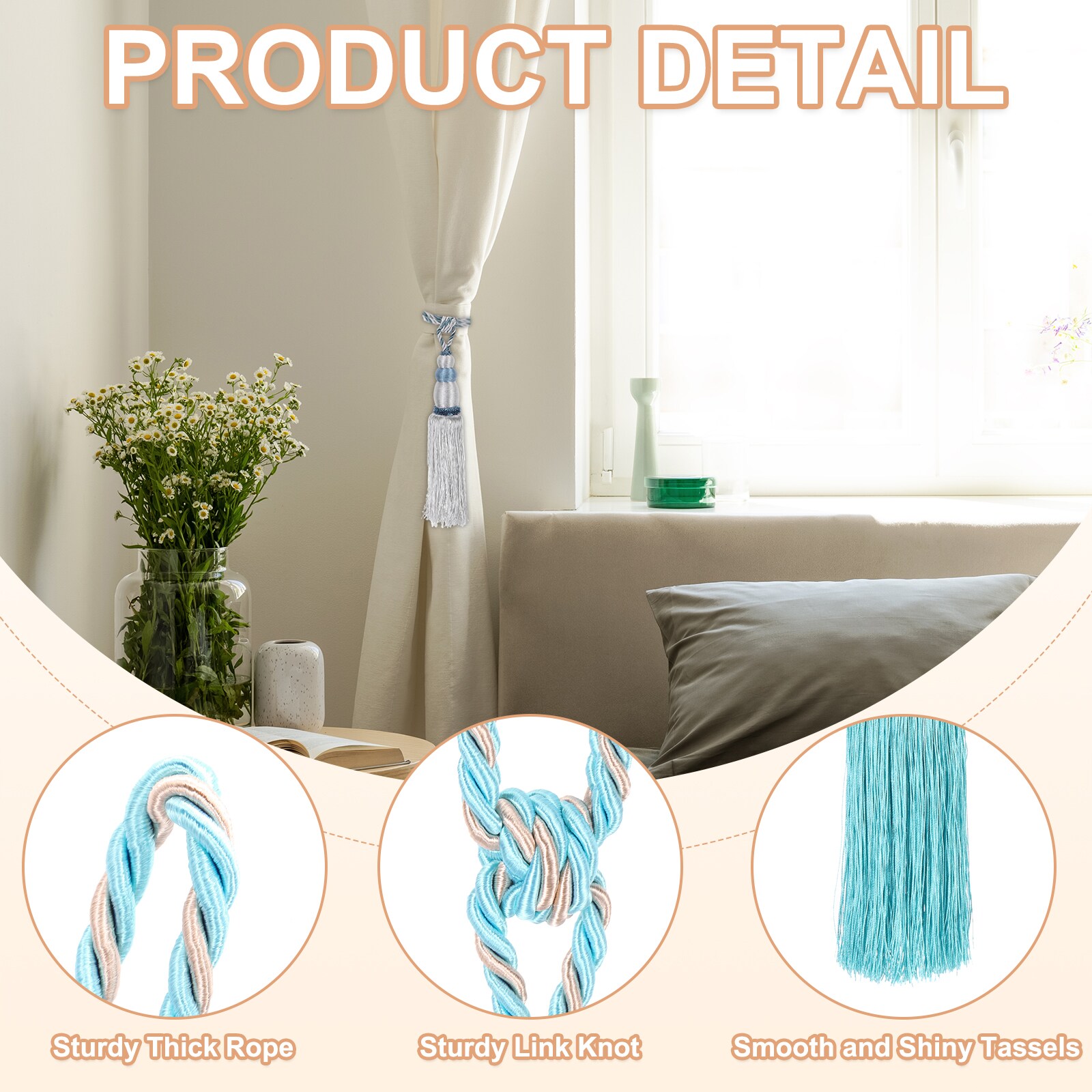 PATIKIL Curtain Tassel Tiebacks 2 Pack 28inch Gourd Shape Curtain ...