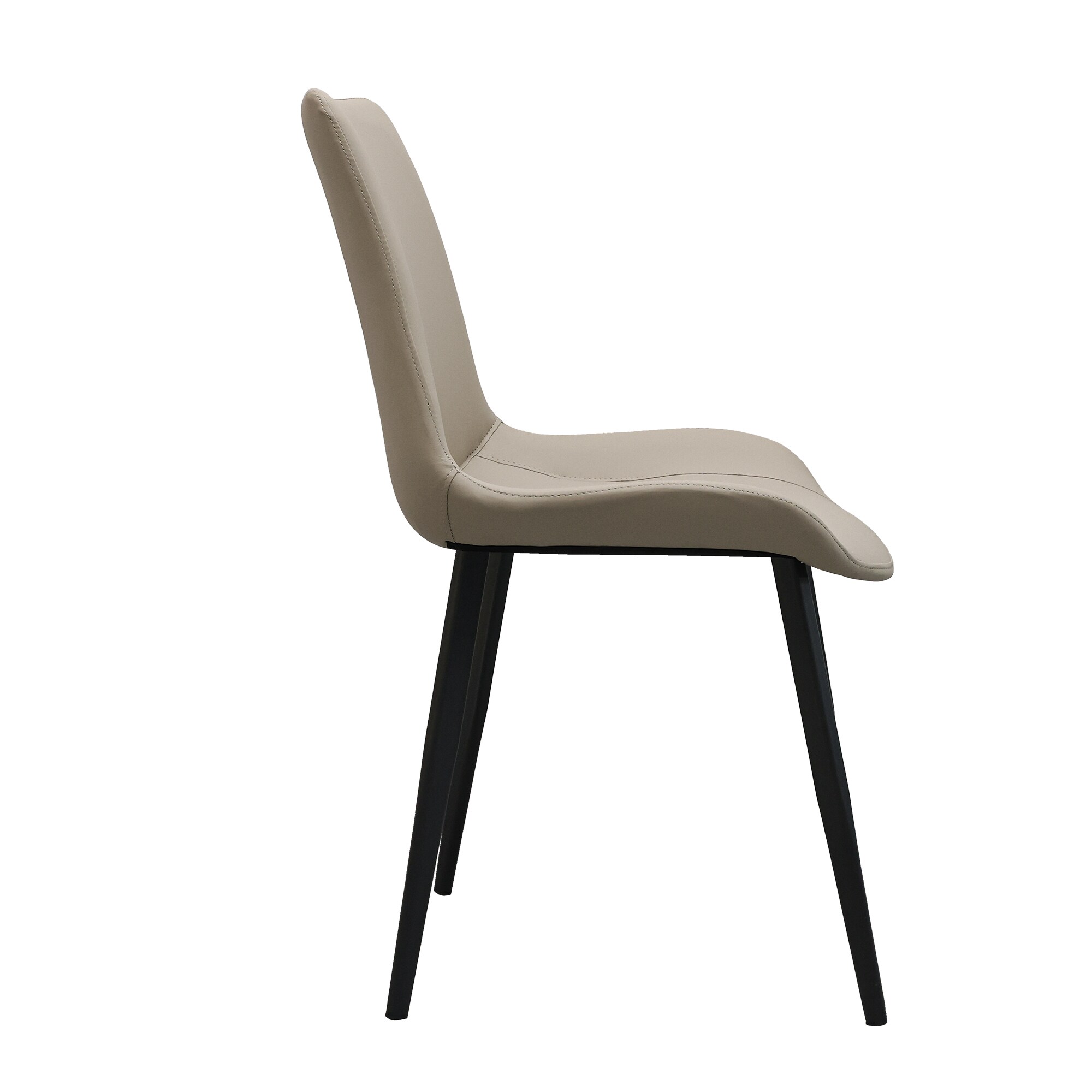 Blisstyle Light Grey Pu Leather Dining Chair with Metal Legs Modern ...
