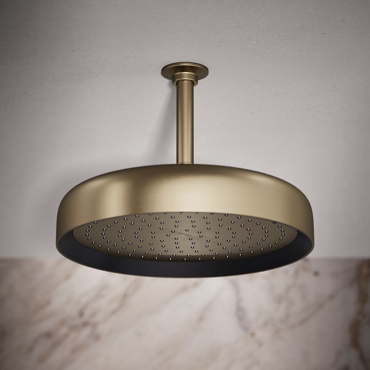 KOHLER Statement 1 -Spray Vibrant Brushed Bronze 11.93-in Round Rain ...