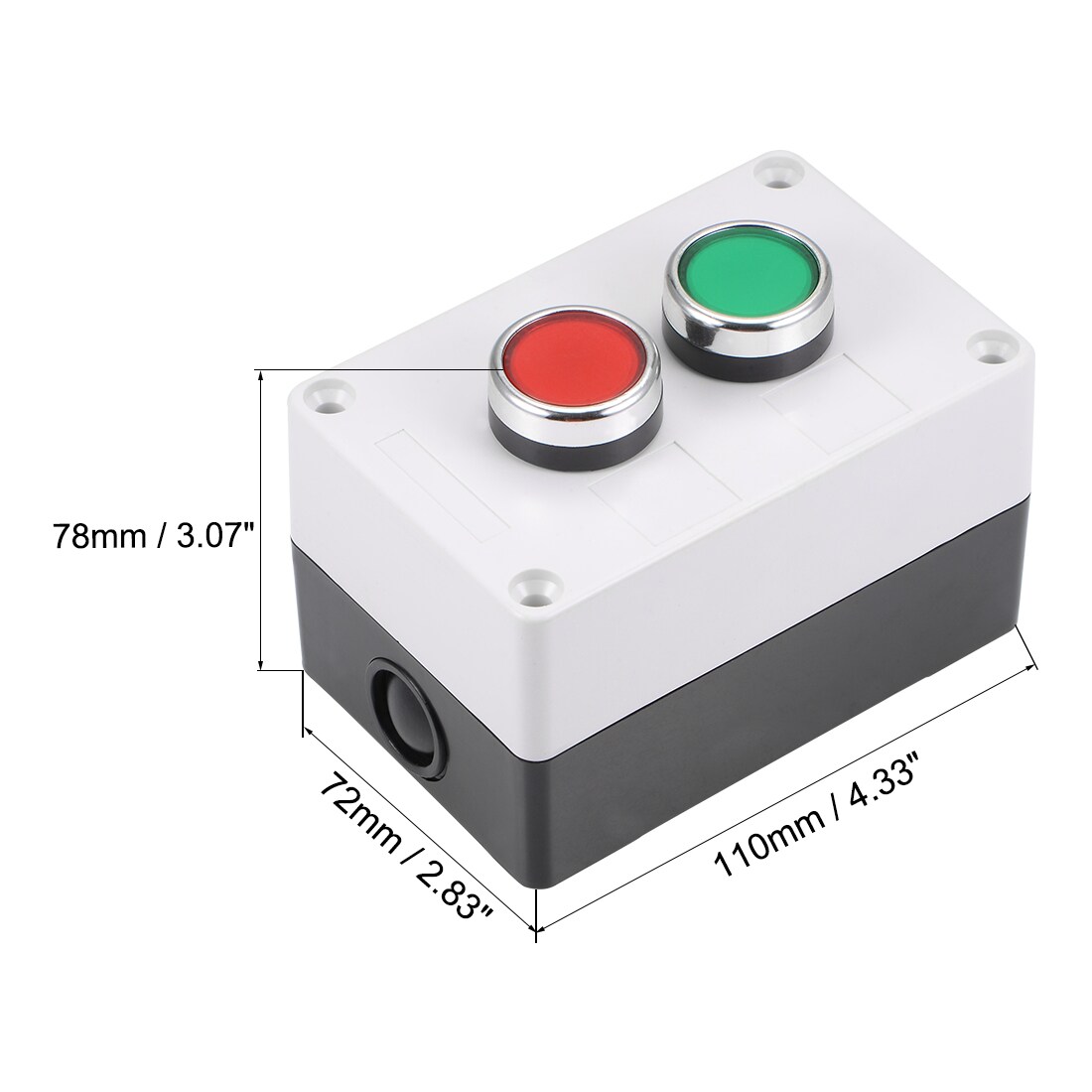 Unique Bargains Push Button Switch Station Momentary NC NO Red Green ...