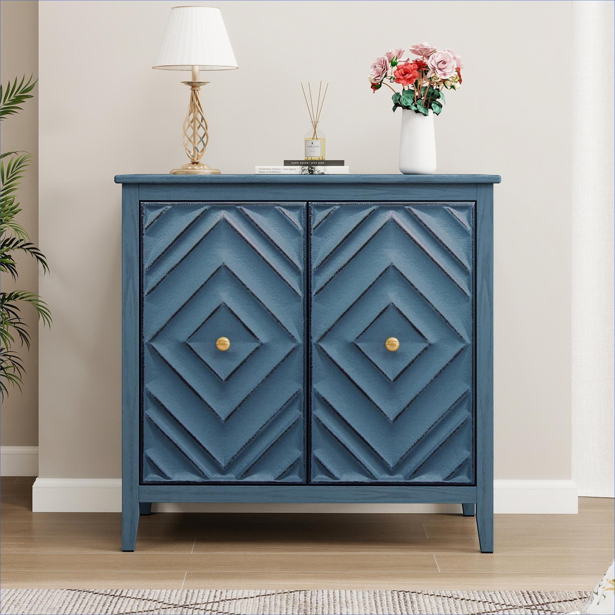Watnature Entryway Living Room Use: Classic Blue Manufactured Wood ...
