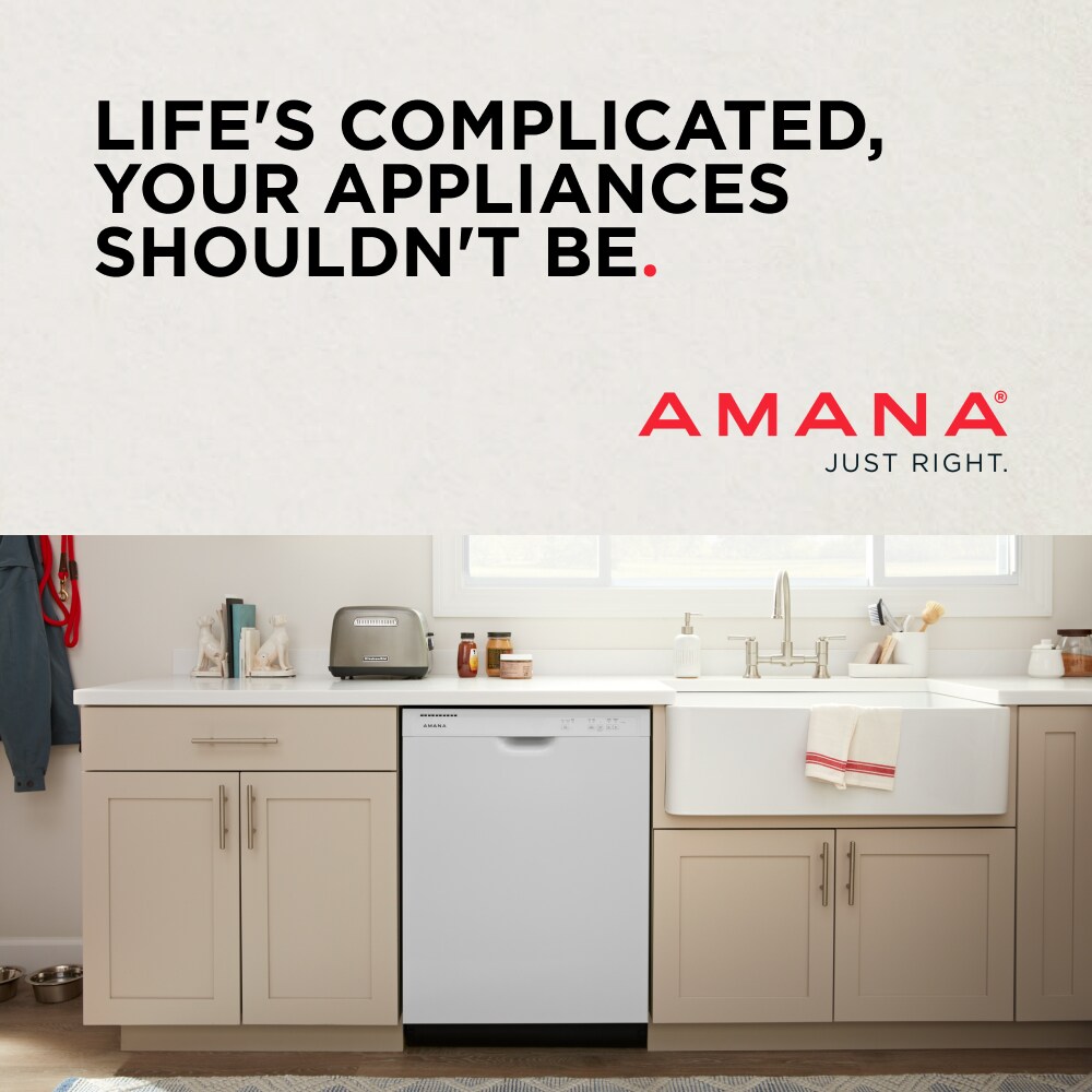 Amana Eco Series 24-in Front Control Built-In Dishwasher (White), 59 ...