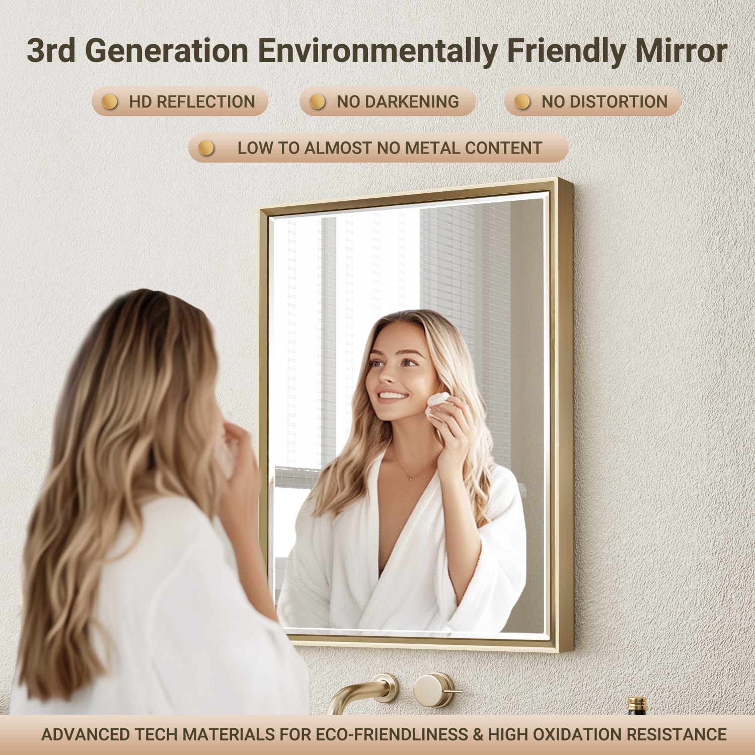 QueenFun Bathroom Mirrors 30-in x 36-in Beveled Rectangle Bathroom ...