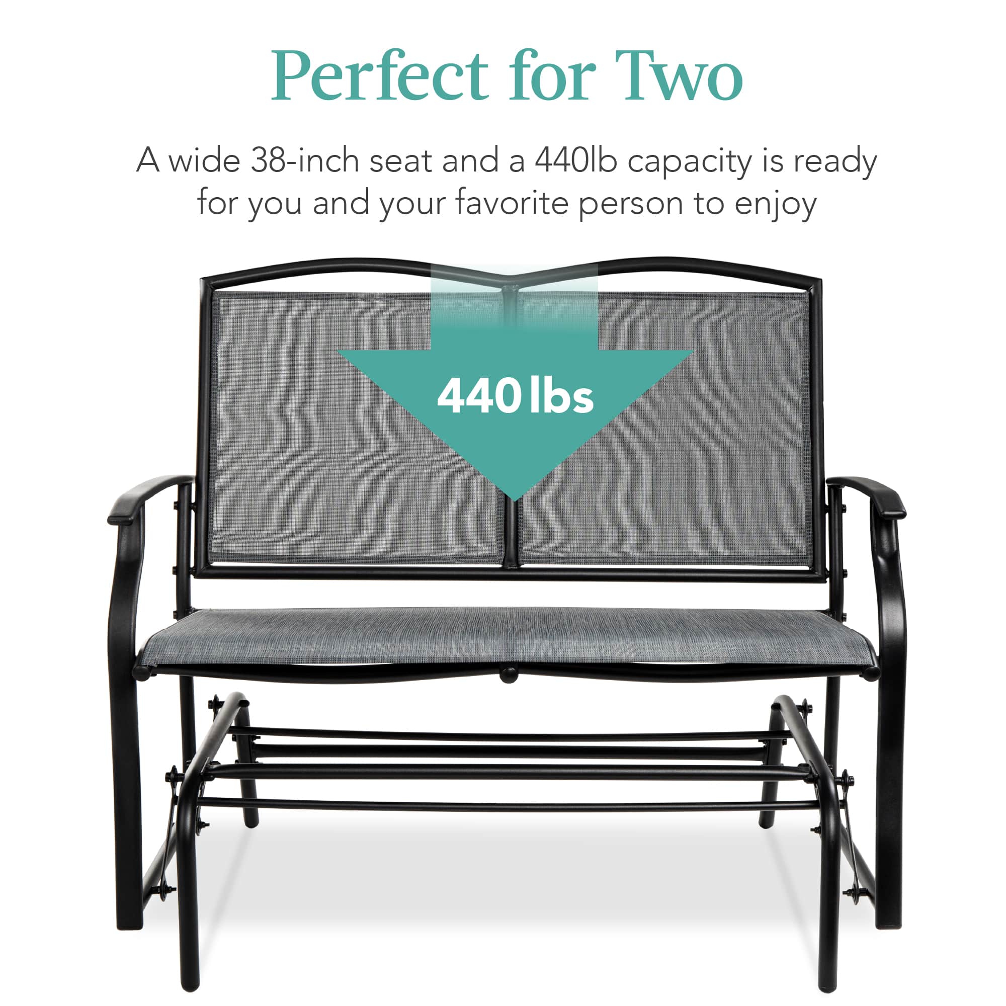 Best Choice Products 2-Person Outdoor Swing Glider Steel Patio Loveseat ...