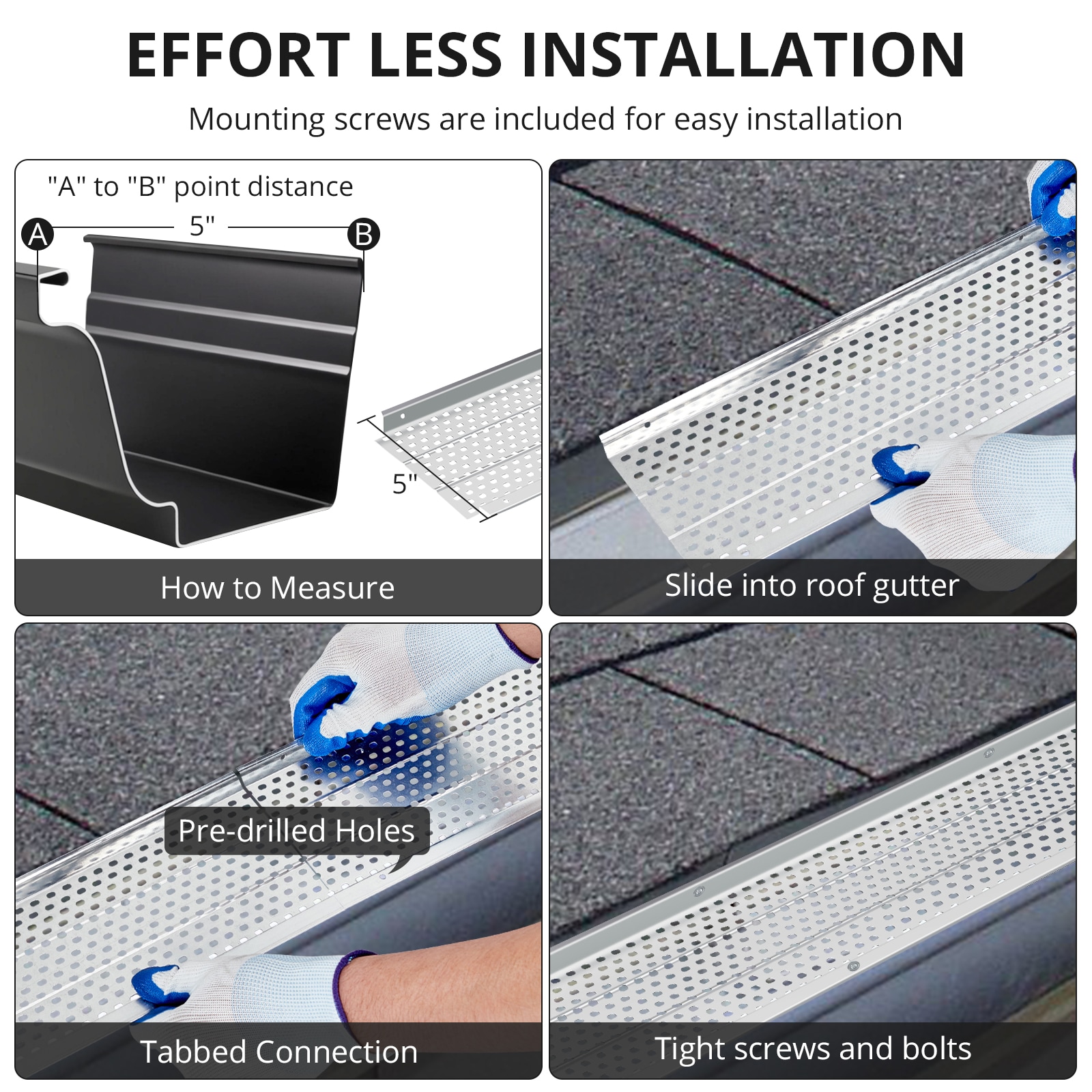 Garvee Aluminum Gutter Guard Leaf Filter Weatherproof Mesh For 5 And 6 ...