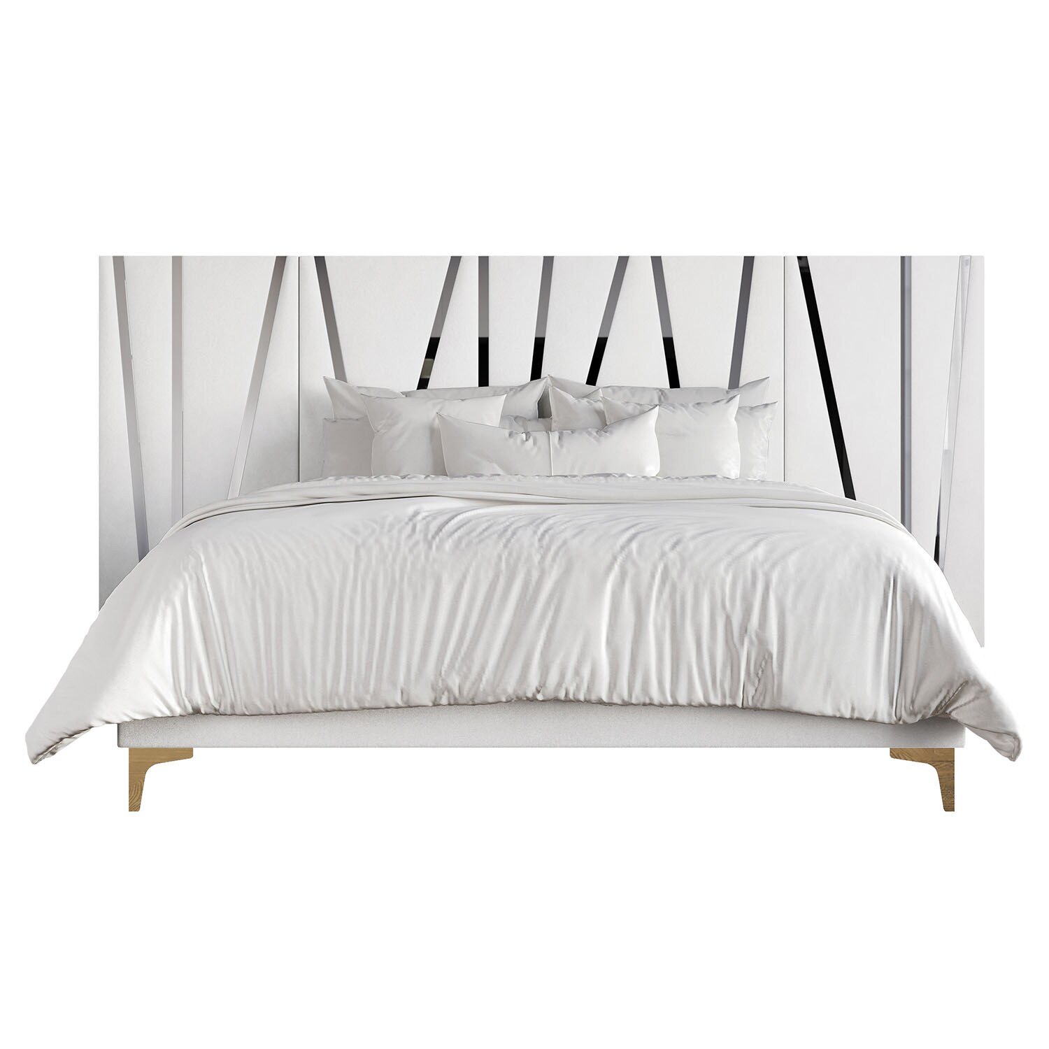 ChaletPosh Queen White Wood Panel Bed with Headboard in the Beds ...