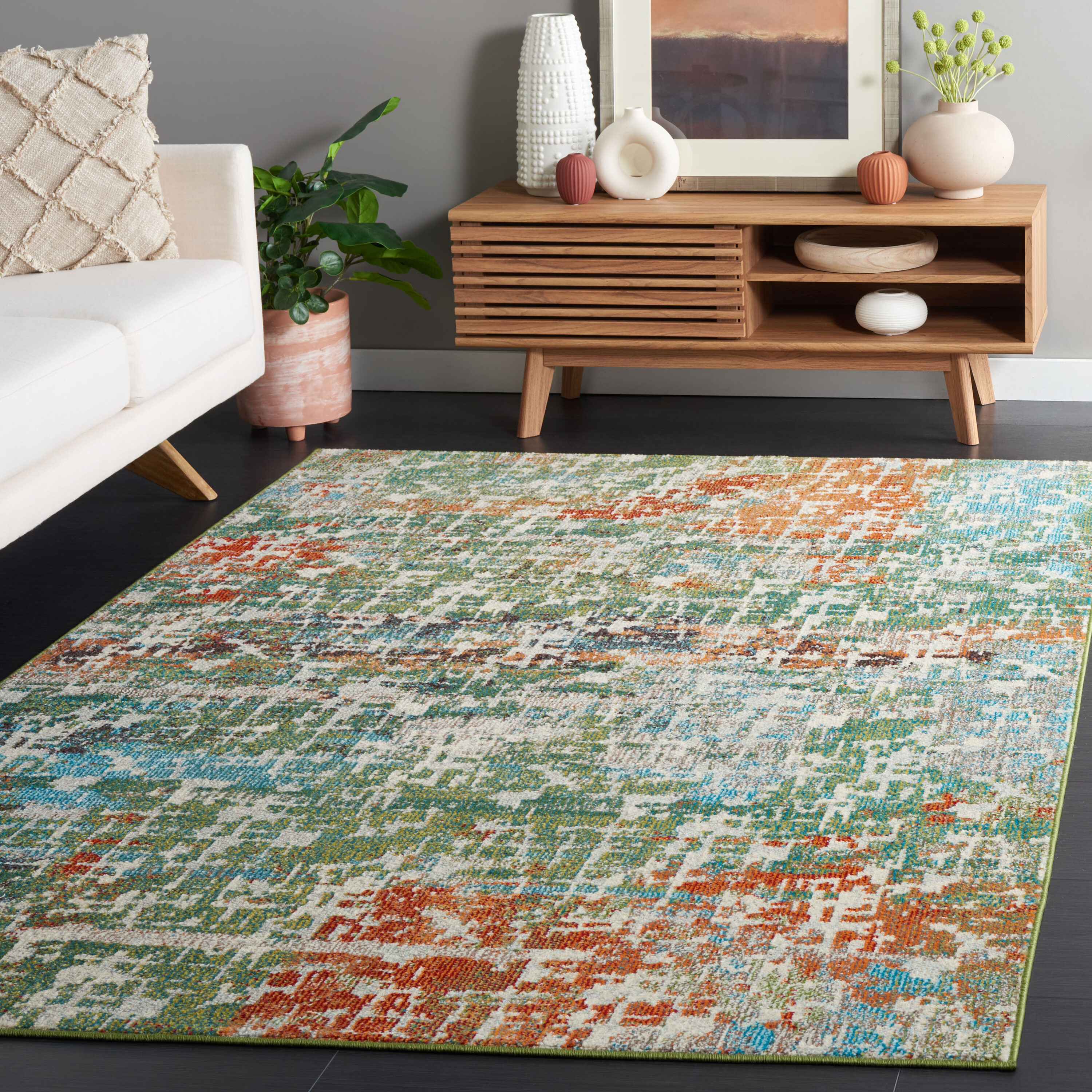 Safavieh Madison 469W Sage/Rust 5 x 8 Area rug in the Rugs department ...