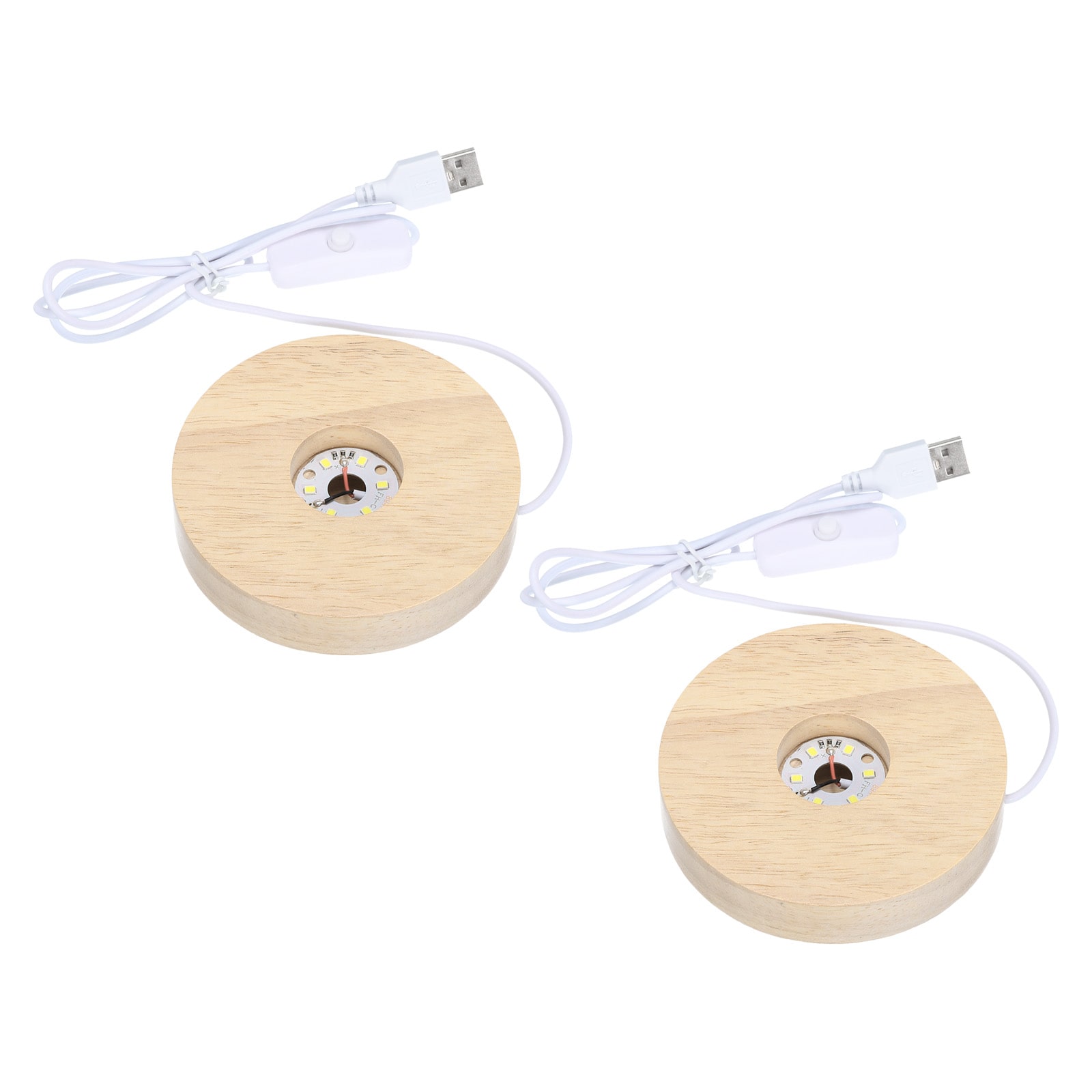 Unique Bargains LED Wood Display Base Ball Stand Holders 10x2cm White ...