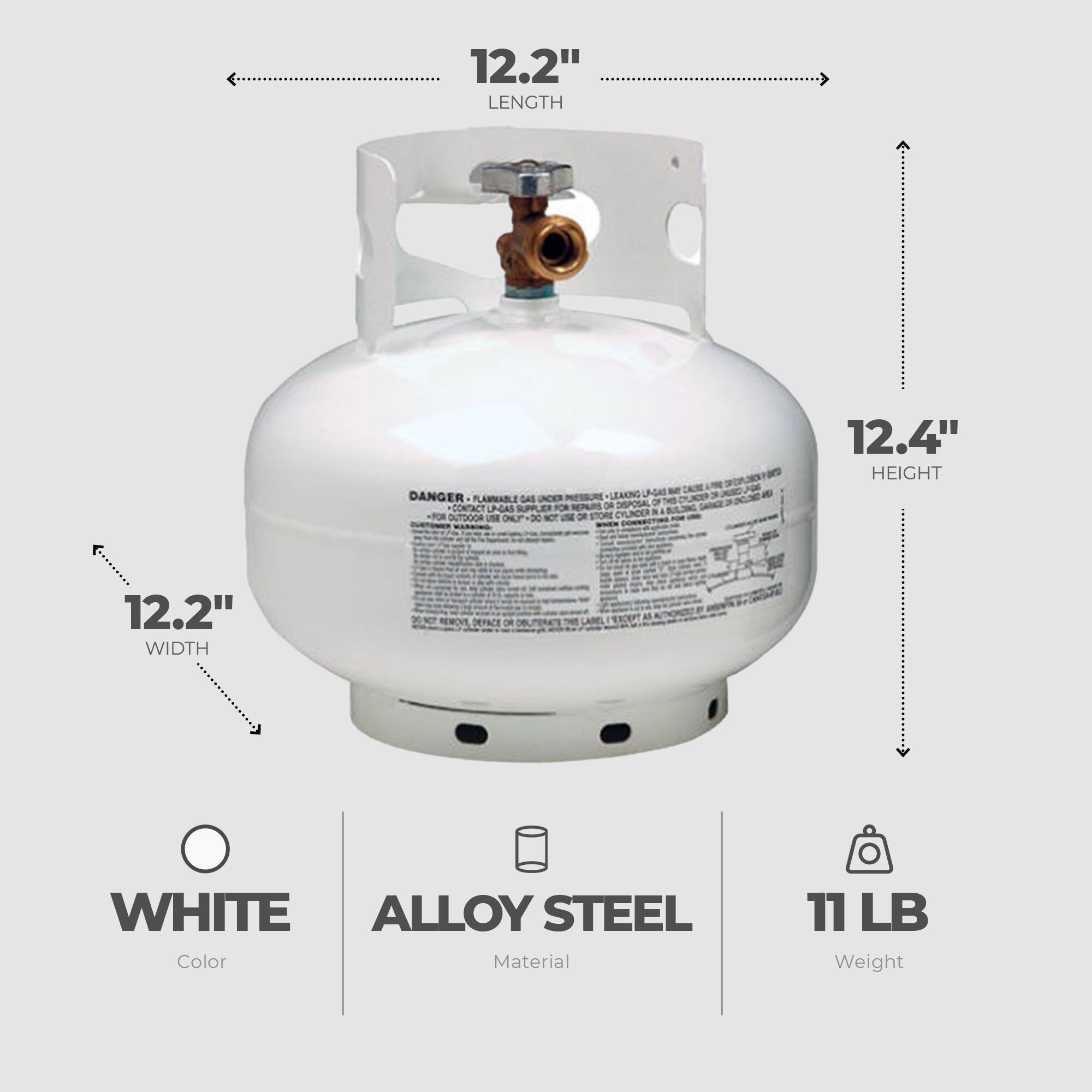 Manchester Tank 11 Pound Vertical Cylinder Propane Tank with Scalloped ...