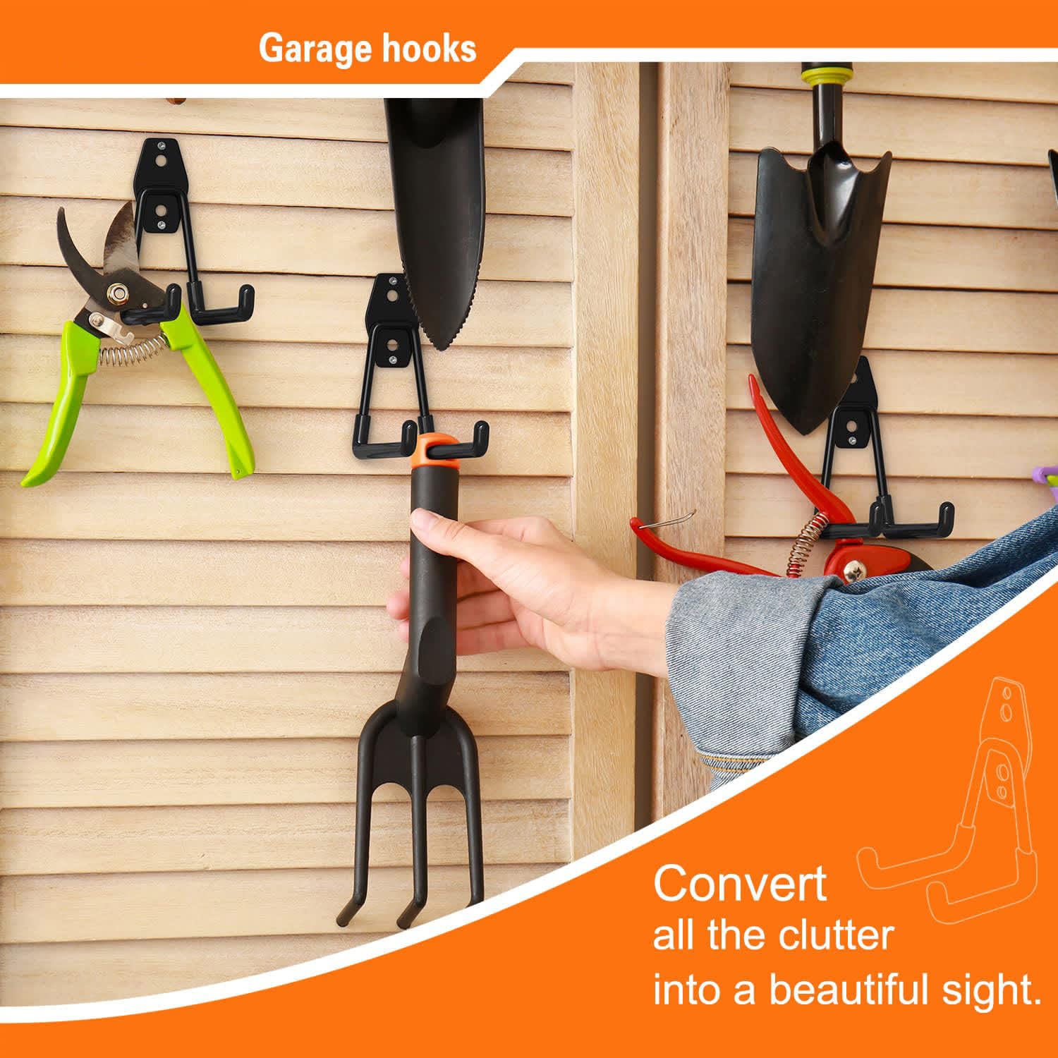 Etokfoks Heavy Duty Garage Hooks 4 Pack 51 Inch Medium U Shaped Hanger ...