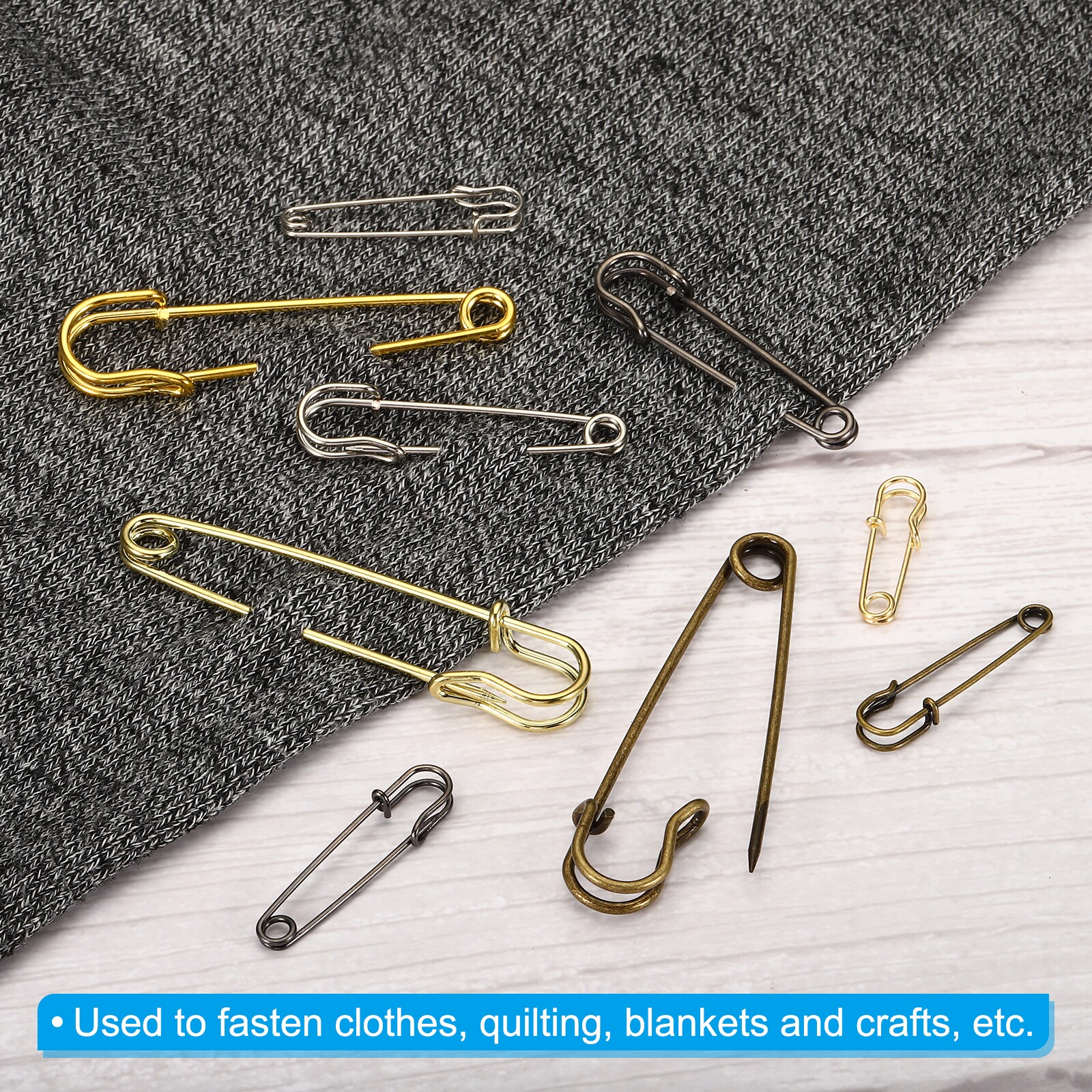 Unique Bargains 20pcs Safety Pins 2.95-Inch Large Metal Sewing Pins for ...