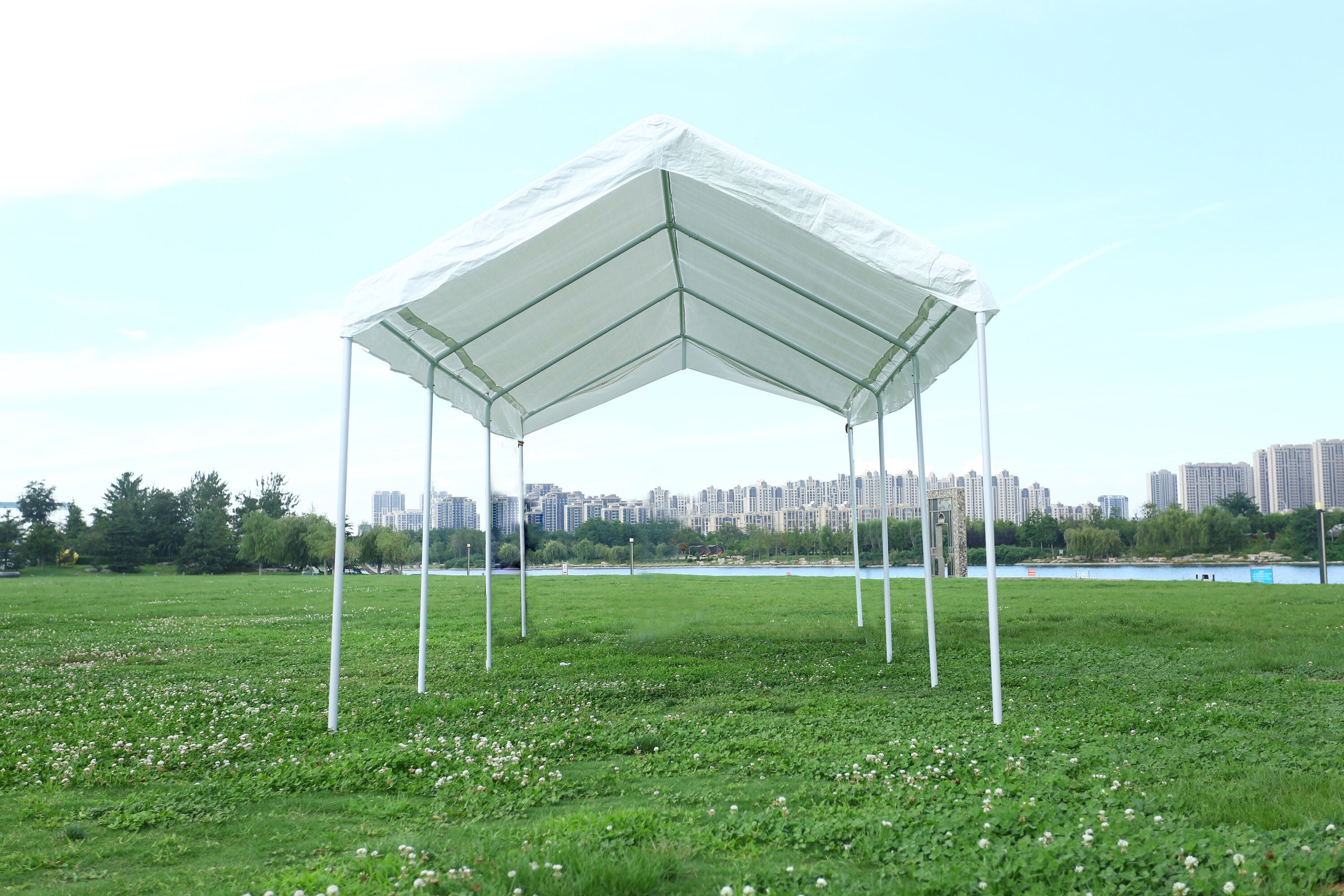 Damerin 20-ft x 10-ft Rectangle White Standard canopy in the Canopies ...