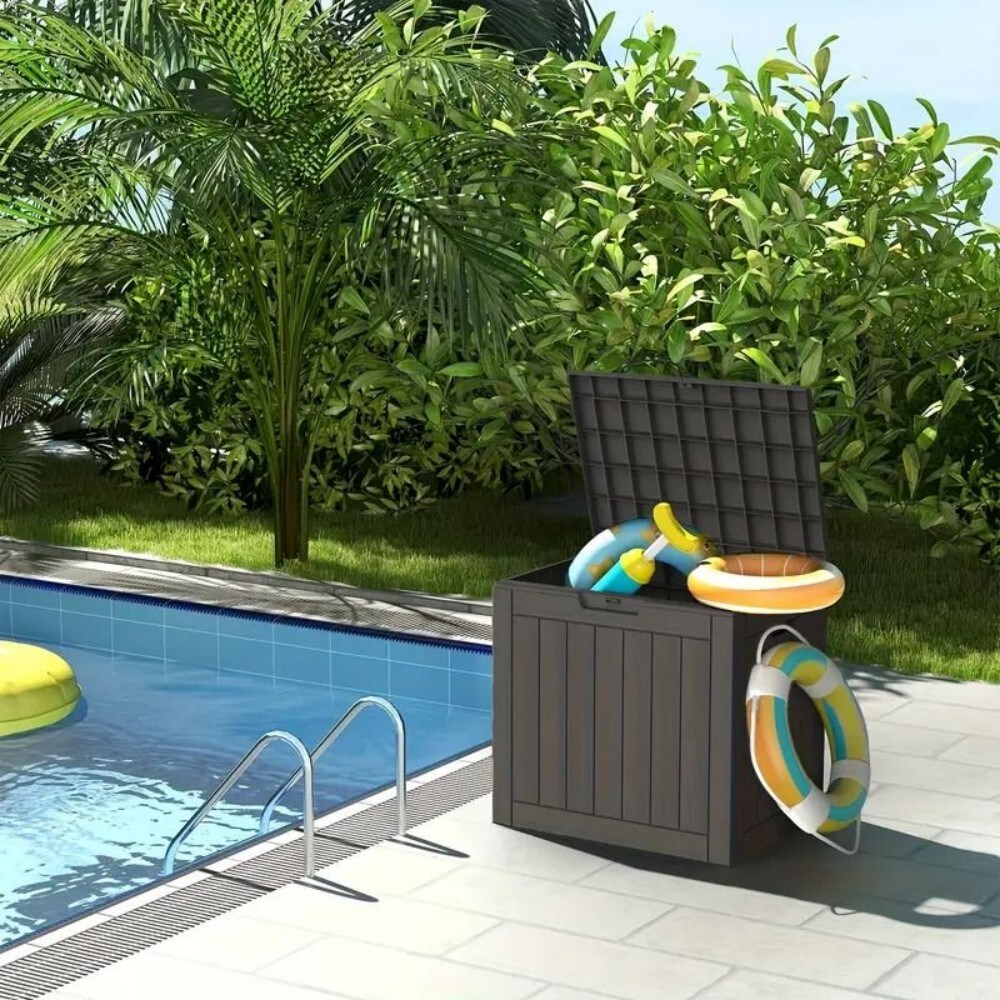 Tatayosi 35 Gallonlon Waterproof Outdoor Deck Box with Lockable Lid and ...
