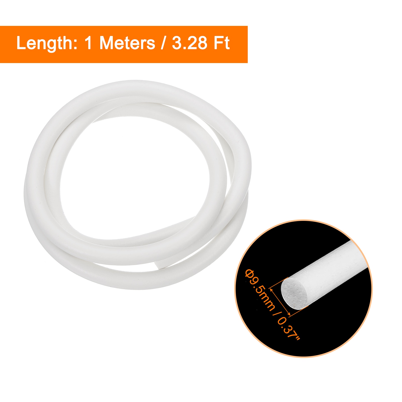 Unique Bargains Silicone Foam Seal Strip 9.5mm0.37inch Dia 1 Meters3.28 ...