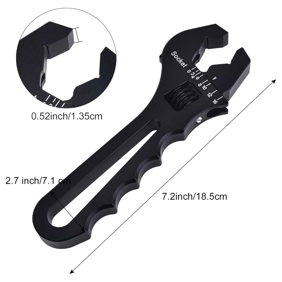Aoibox AN Fitting Hose Wrench Adjustable 3AN to 16AN Aluminum Black ...