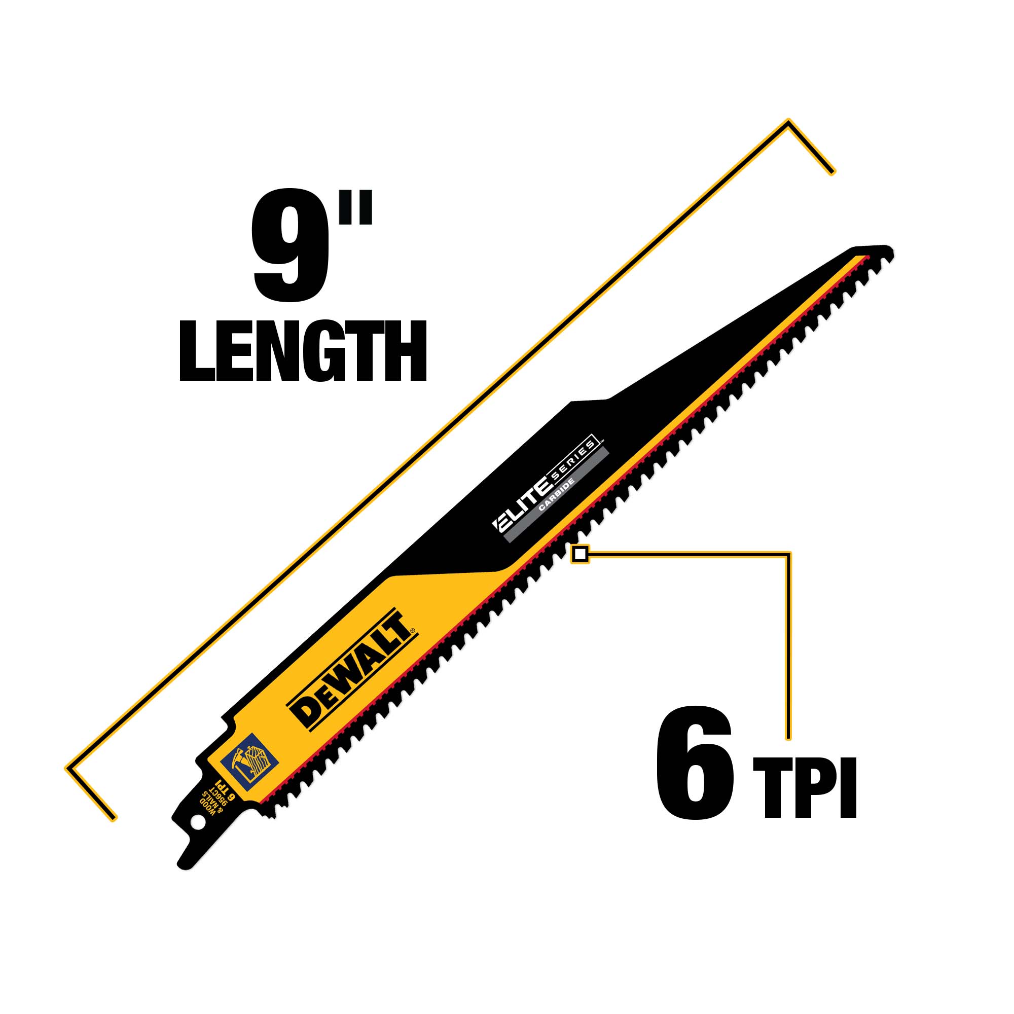 DEWALT Elite 9 in 6 Tpi Demolition Reciprocating Saw Blade DWAR956CT 1 at Lowes