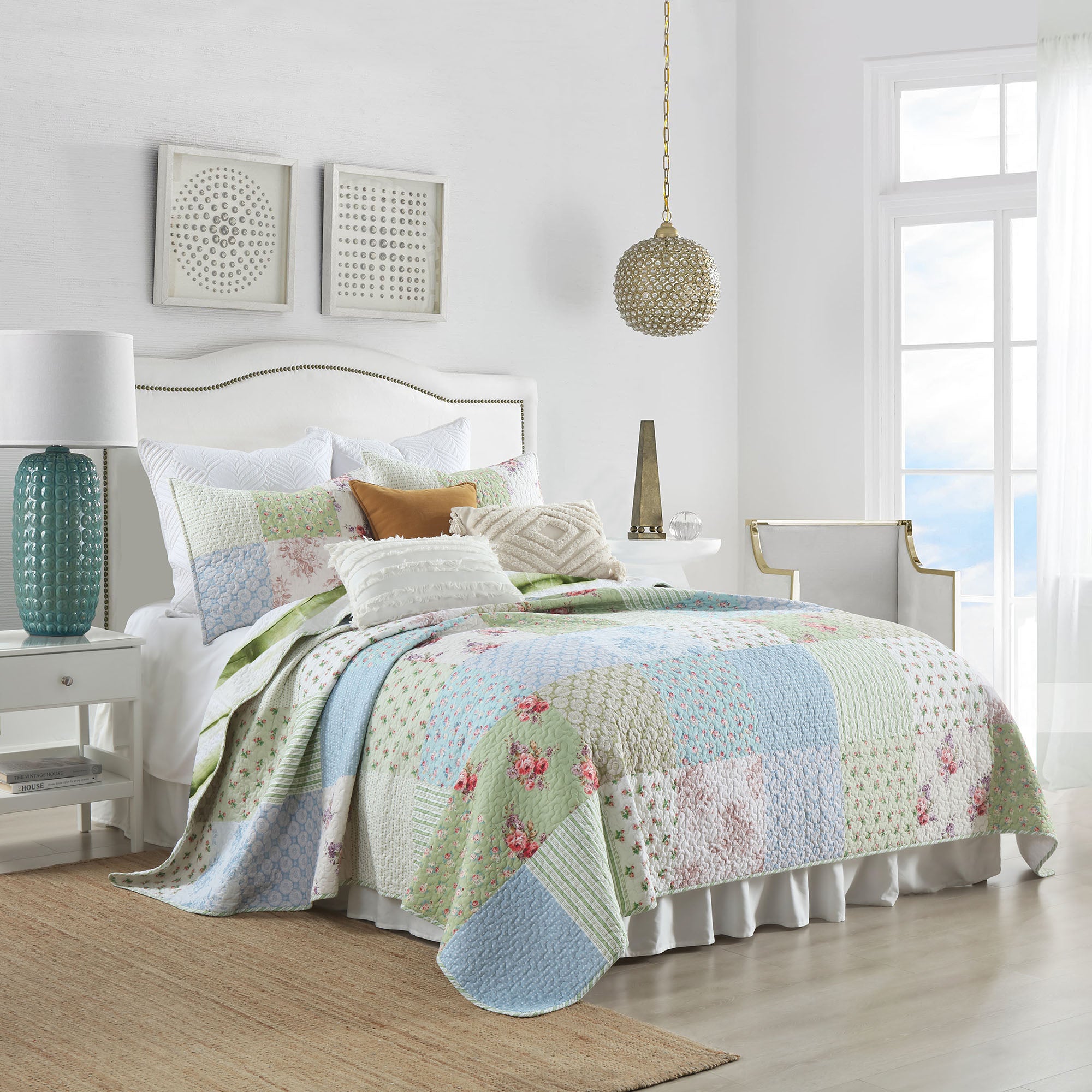 MarCielo BY225 3-Piece Cottage Style Patchwork King Quilt Bedspread Set ...