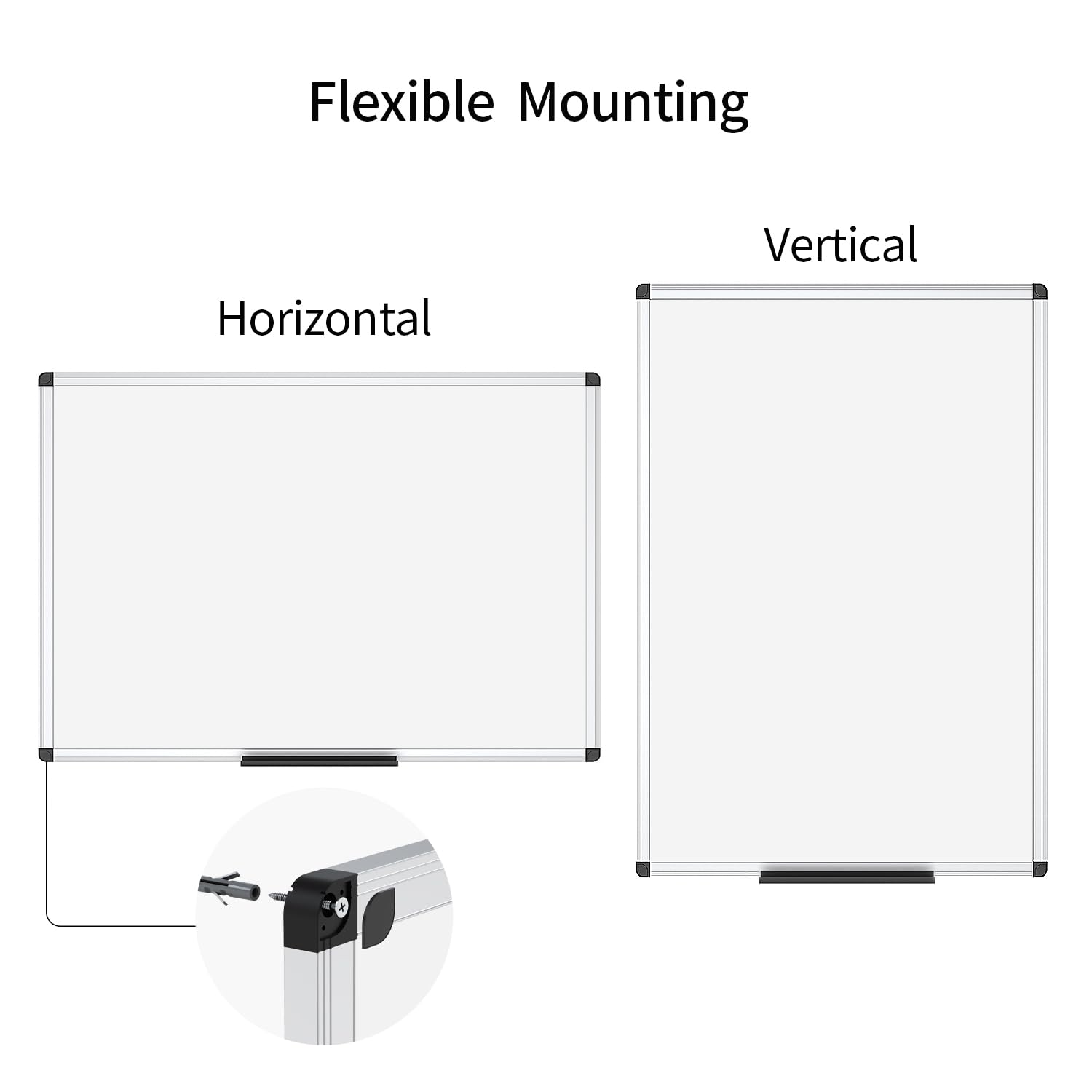 PIGFDK Magnetic Dry Erase Board 24x18 Inch Silver Aluminum Frame Wall ...