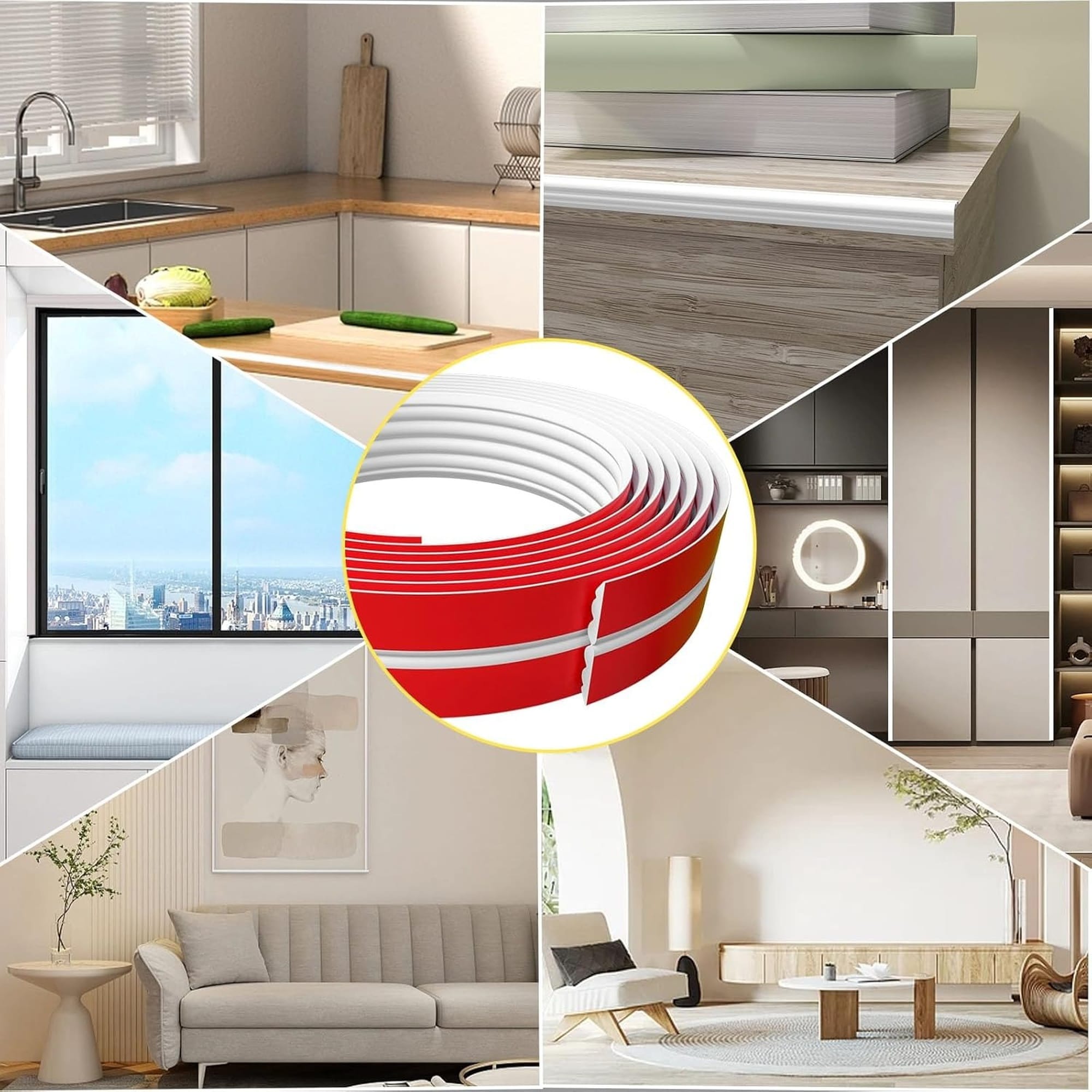 Wudkey 20ft L Flexible Wall Corner Protector Moulding Trim Peel and ...