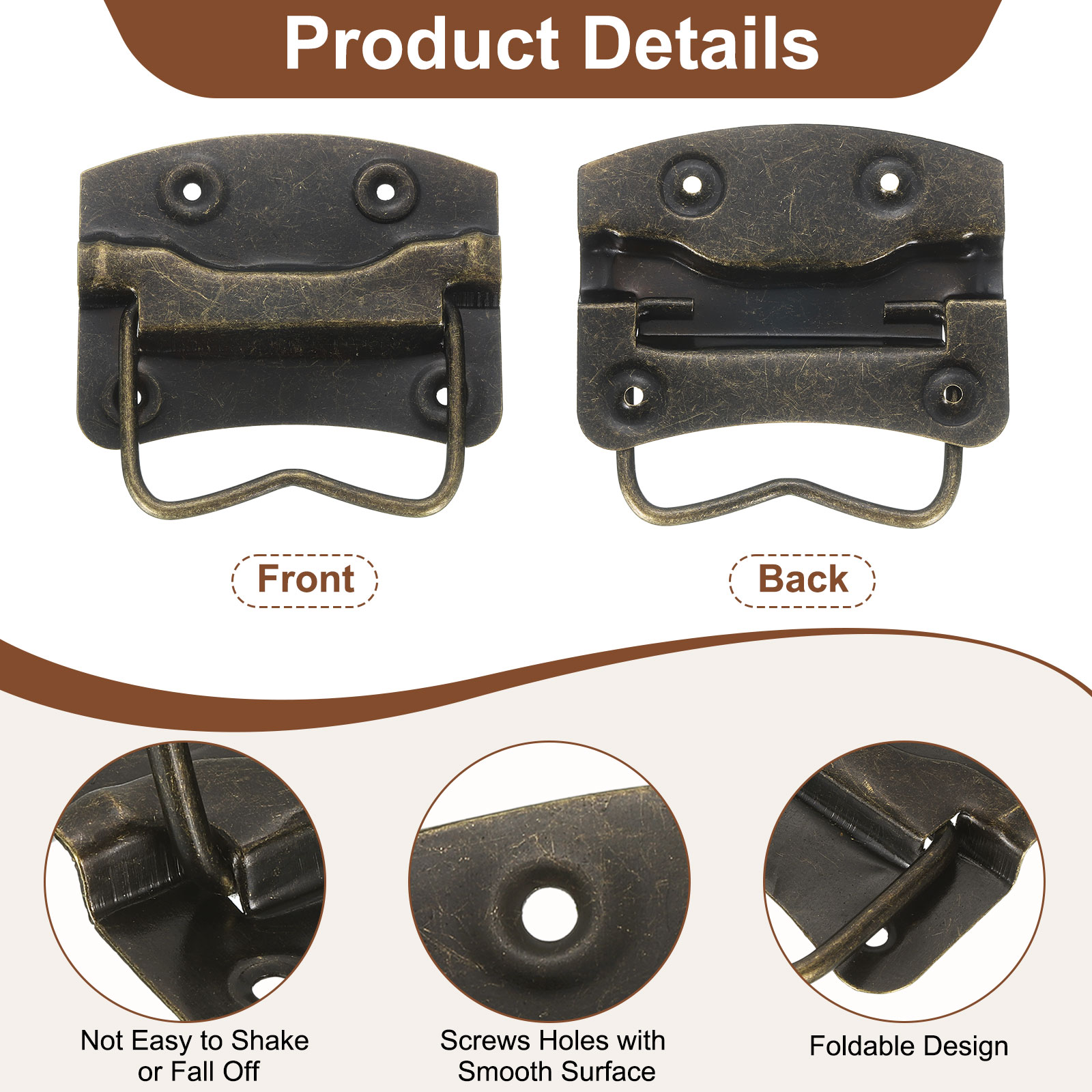 Unique Bargains 4pcs Chest Handles 76 x 57mm Side Ring Pull Lifting ...
